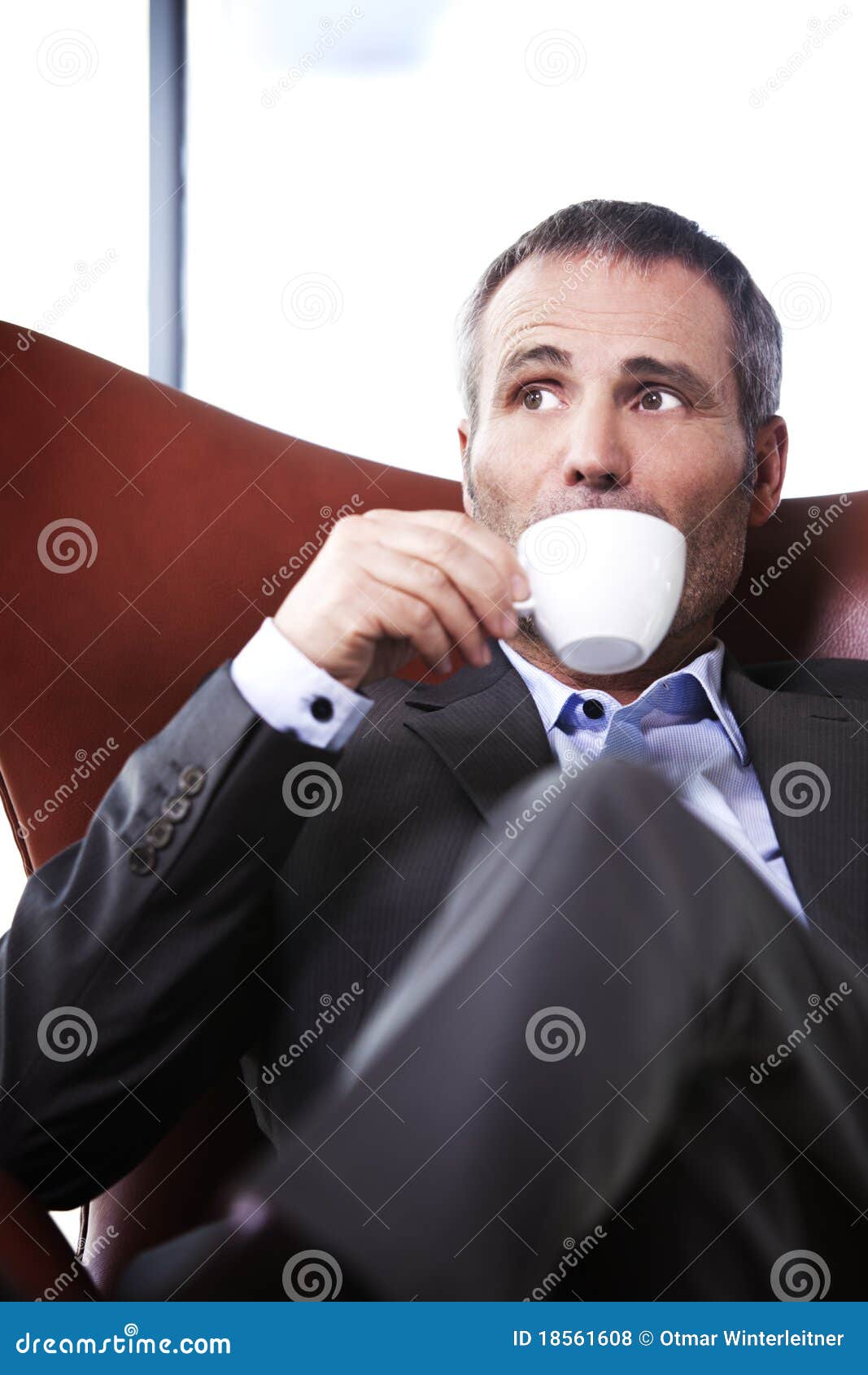 Closeup of Businessman Enjoying Coffee. Stock Photo - Image of ...