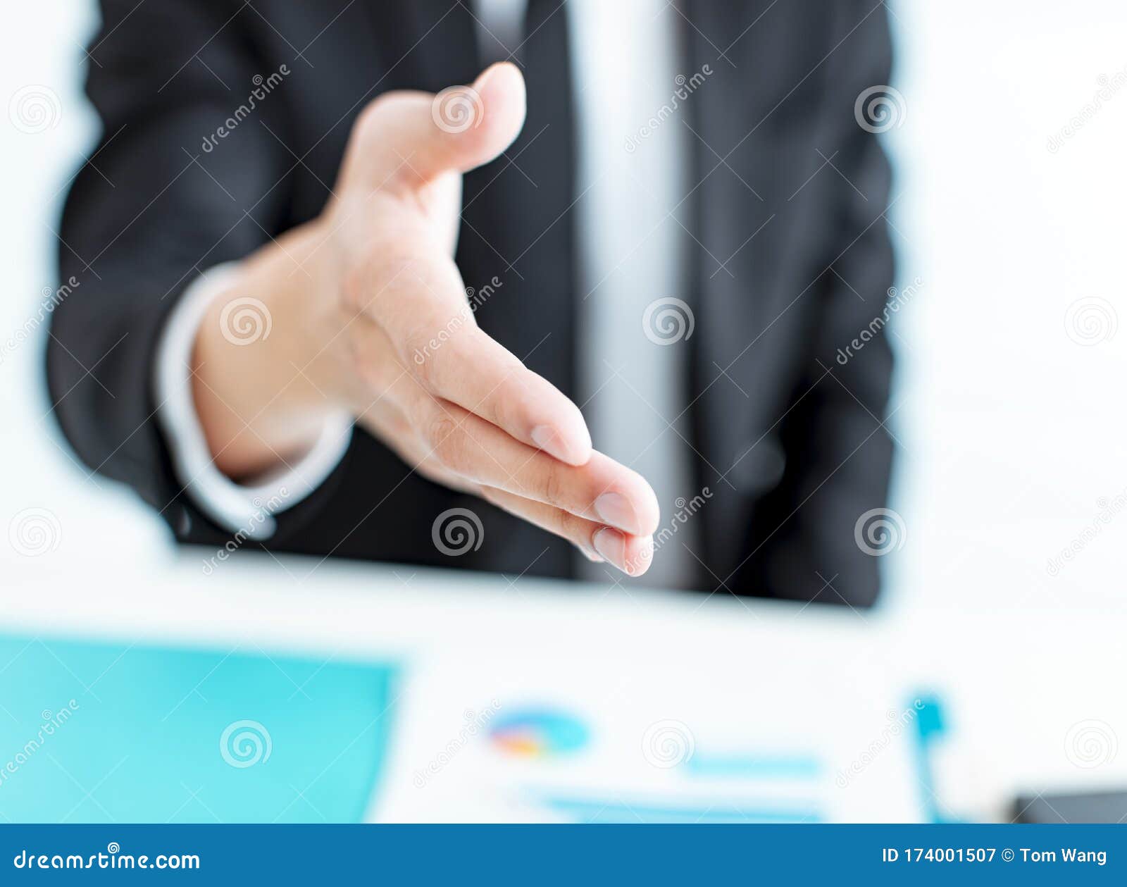 Closeup Businessman Hand Reaching Out for a Handshake Stock Image ...