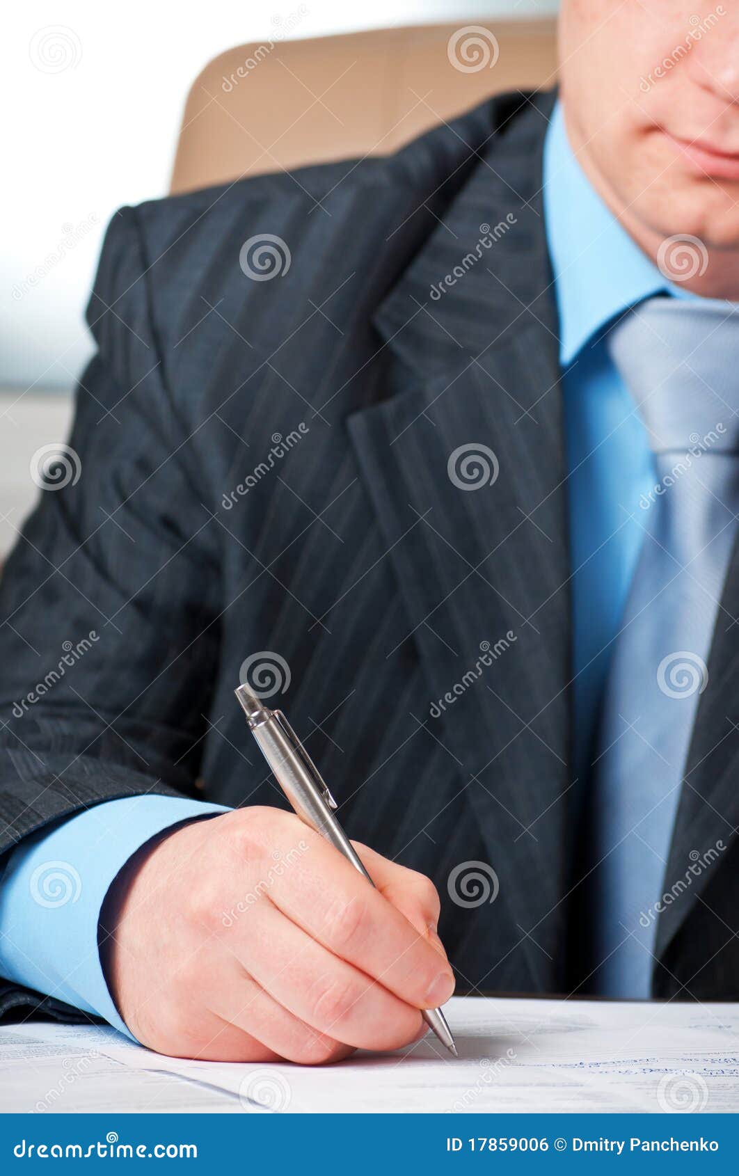 Closeup of Businessman`s Hand Signing Contract Stock Photo - Image of ...