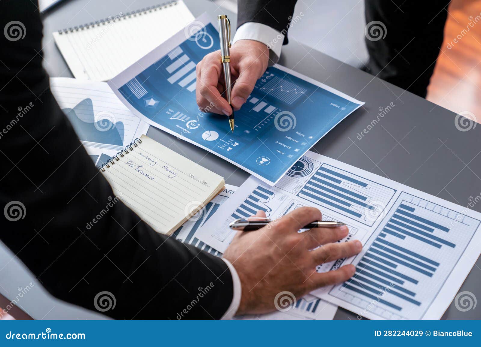 Closeup Busy Analyst Team Discussing Financial Data on Laptop. Fervent ...