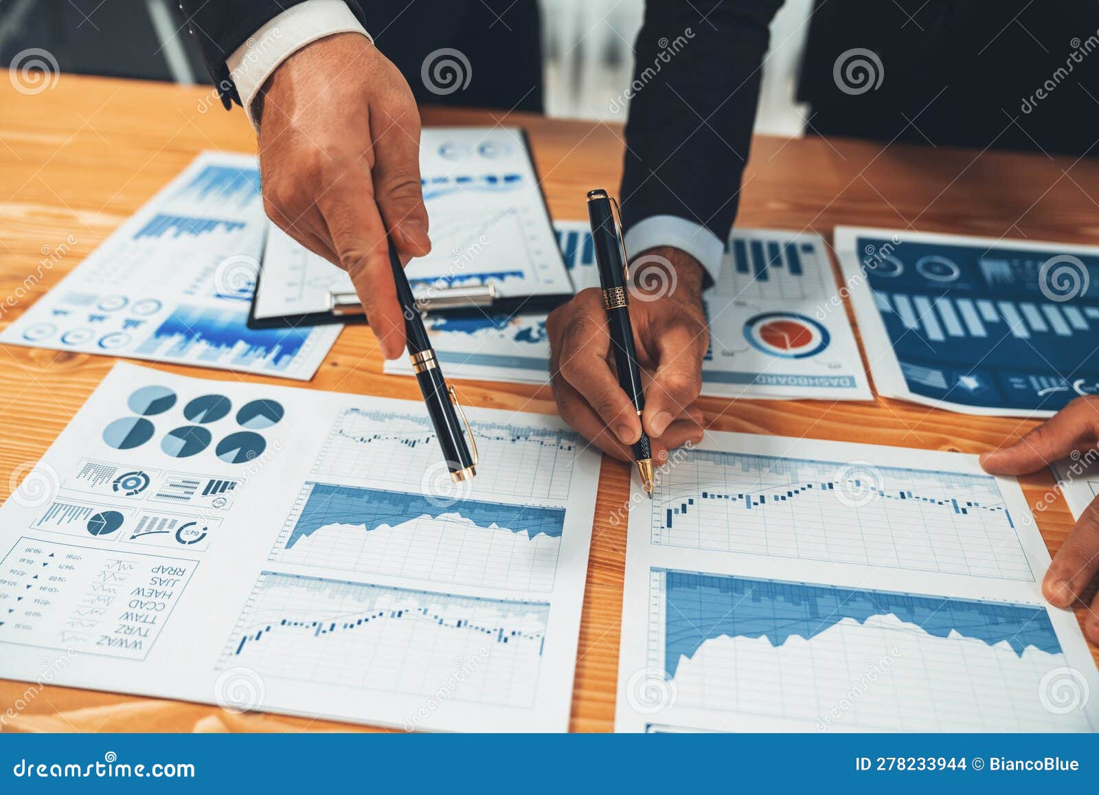 Closeup Busy Analyst Team Discussing Financial Data on Laptop. Fervent ...