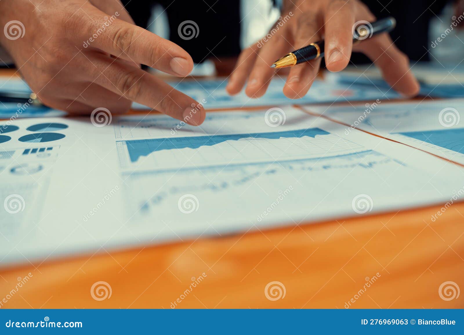 Closeup Busy Analyst Team Discussing Financial Data on Laptop. Fervent ...