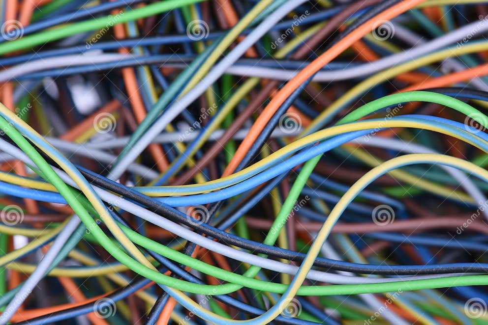Closeup of Cable and Wire in Computer Network Stock Photo - Image of ...