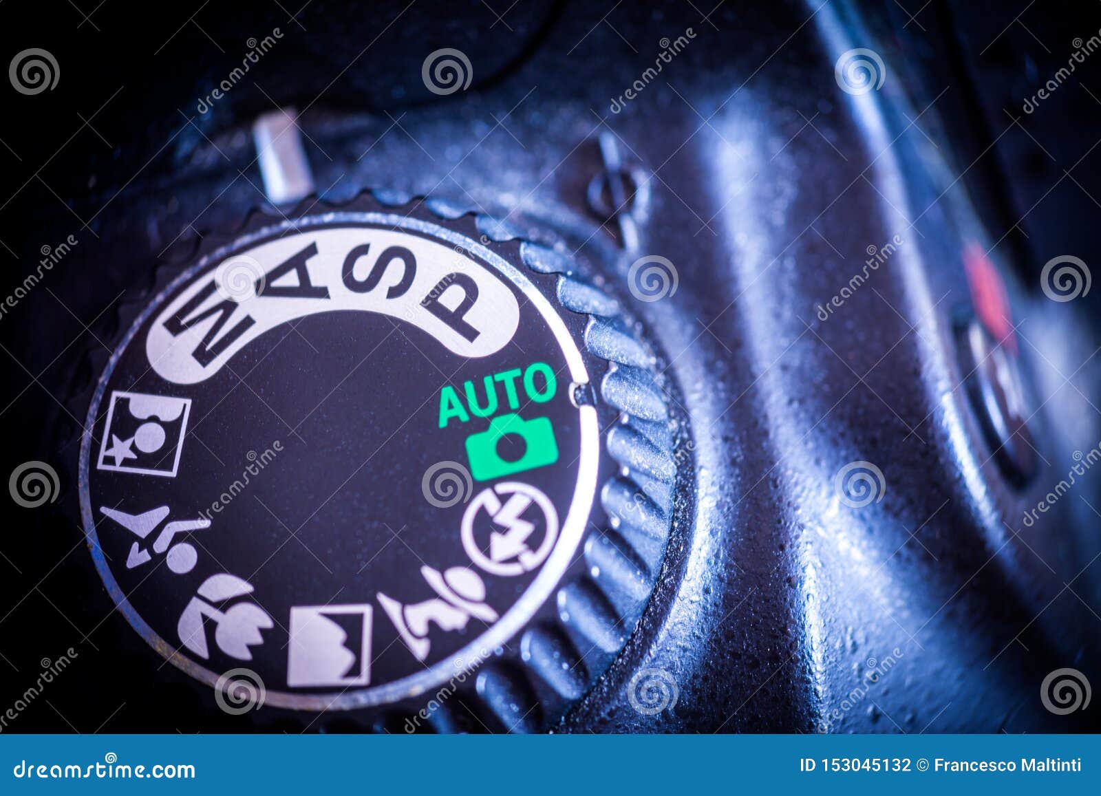 Closeup on Camera Mode Selection Dial Stock Photo - Image of priority ...
