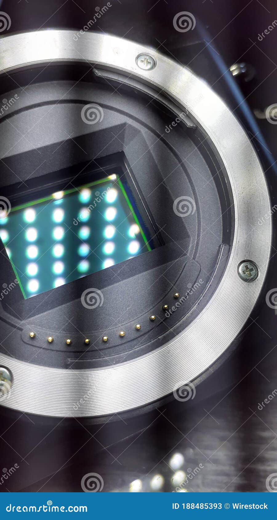 Closeup of a Camera Sensor on a Camera Lens Stock Image - Image of ...