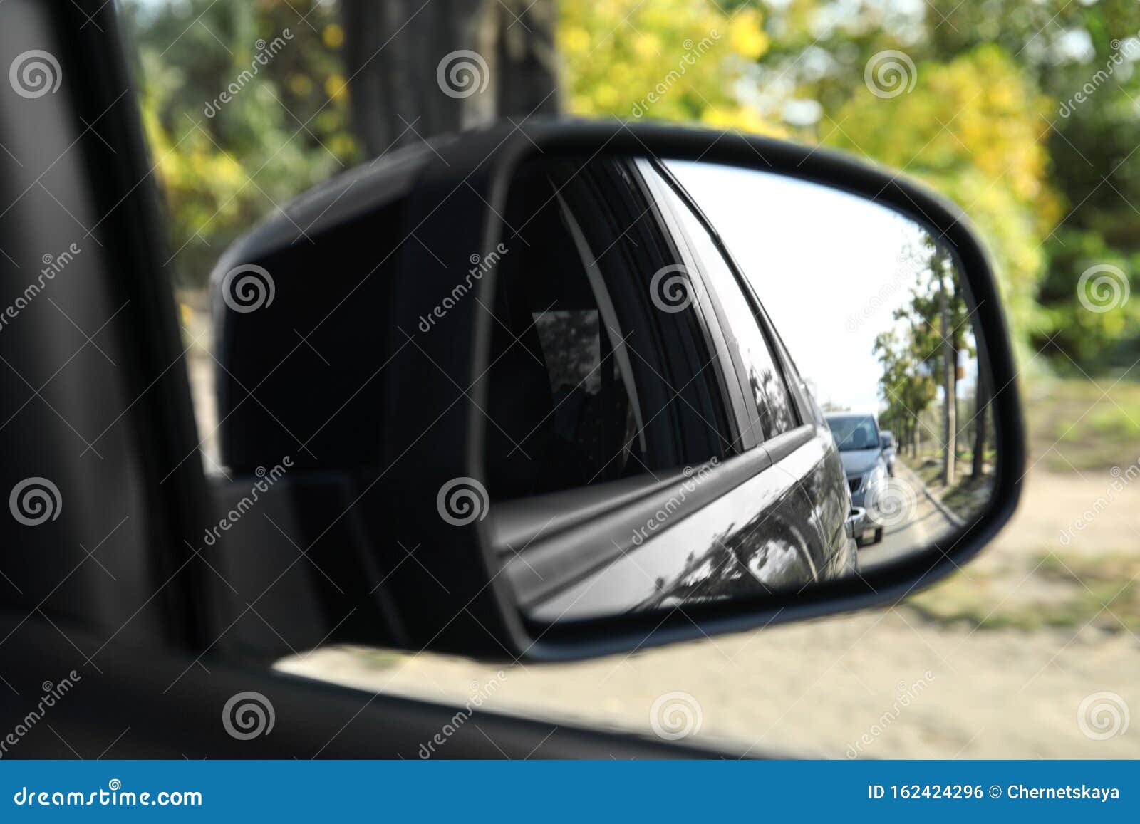Closeup of Car Side Rear View Mirror Stock Photo - Image of driving ...