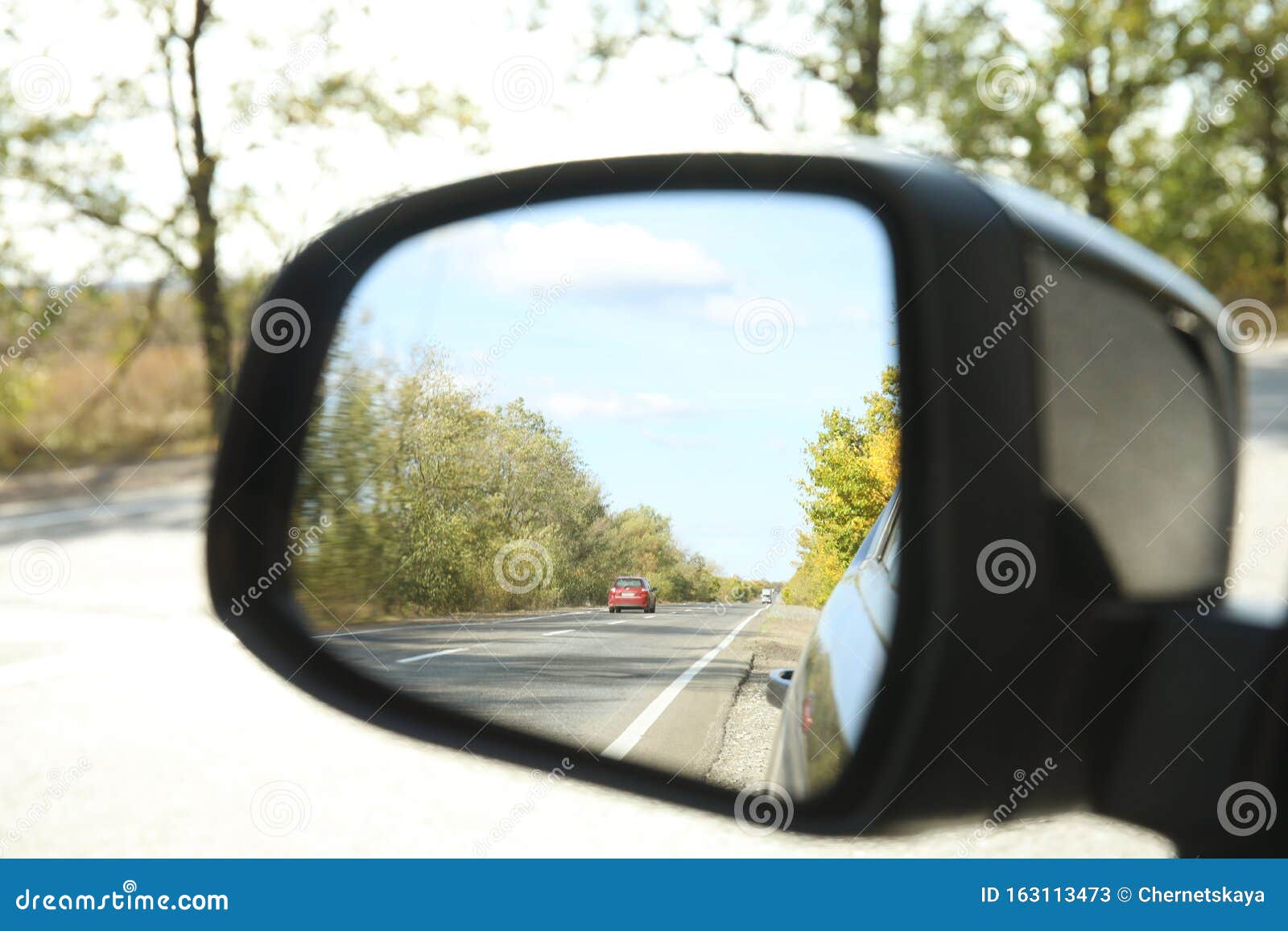 Closeup of Car Side Rear View Mirror Stock Image - Image of speed ...