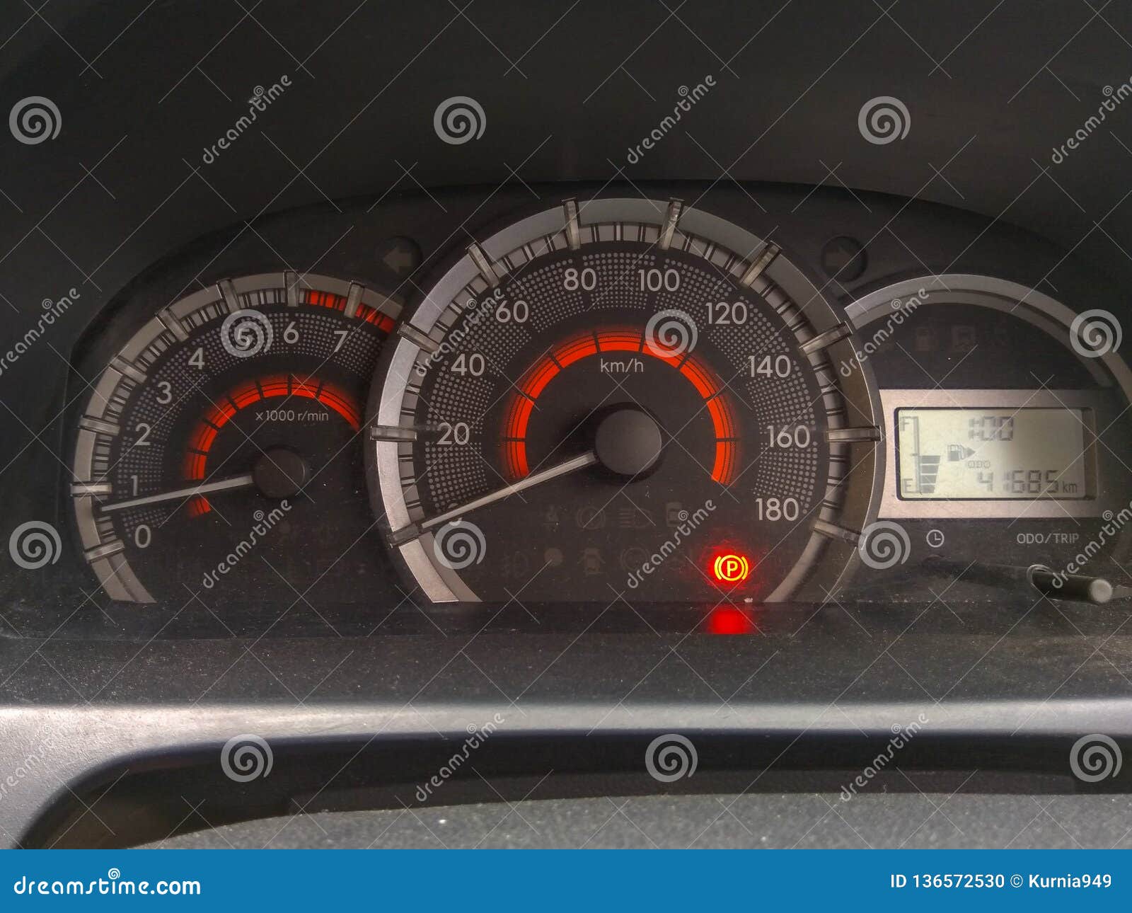 Car Speedometer with Fuel Status Information Stock Photo - Image of ...