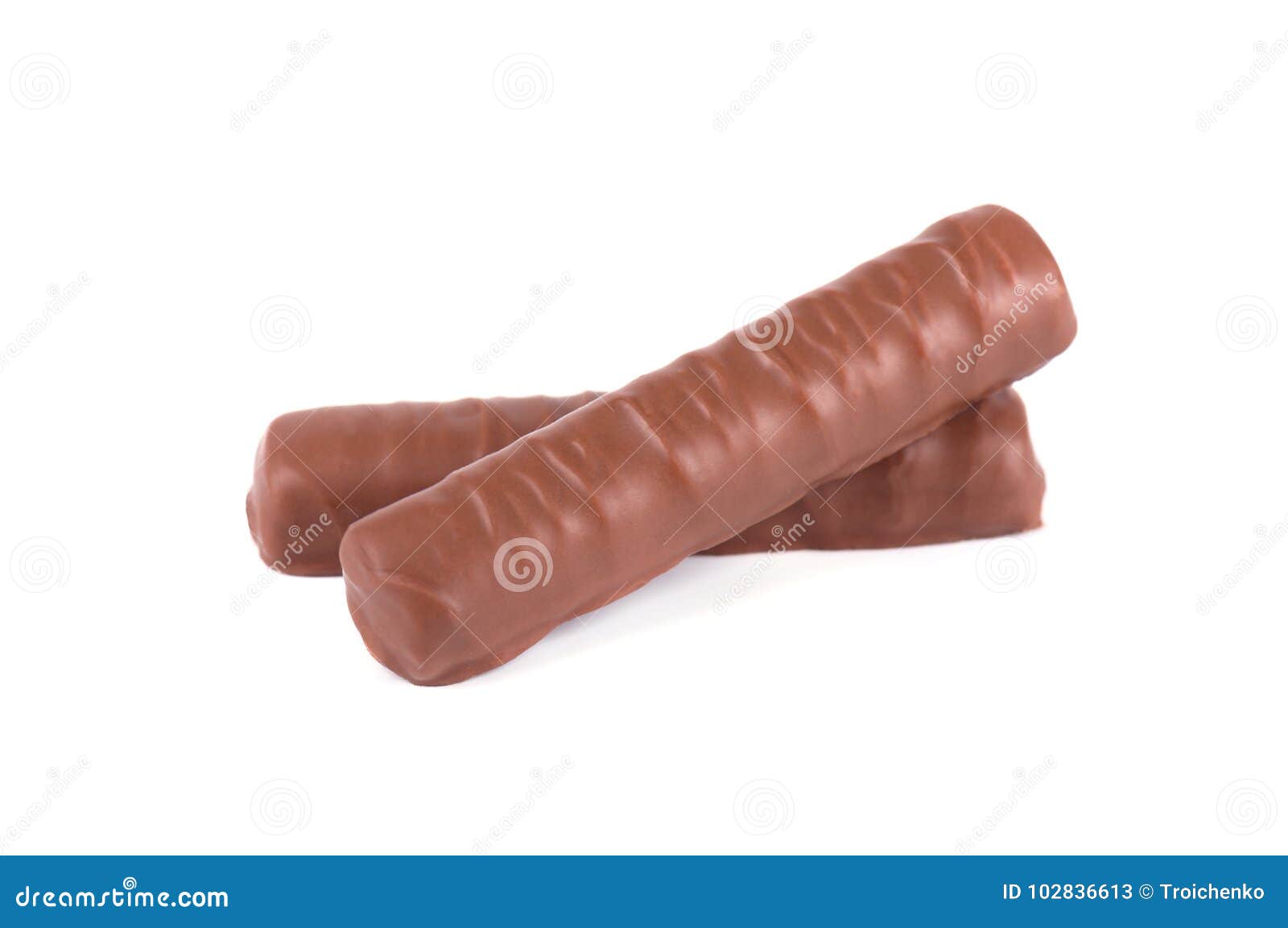 Closeup of Caramel Chocolate Bar Isolated on White Background Stock ...