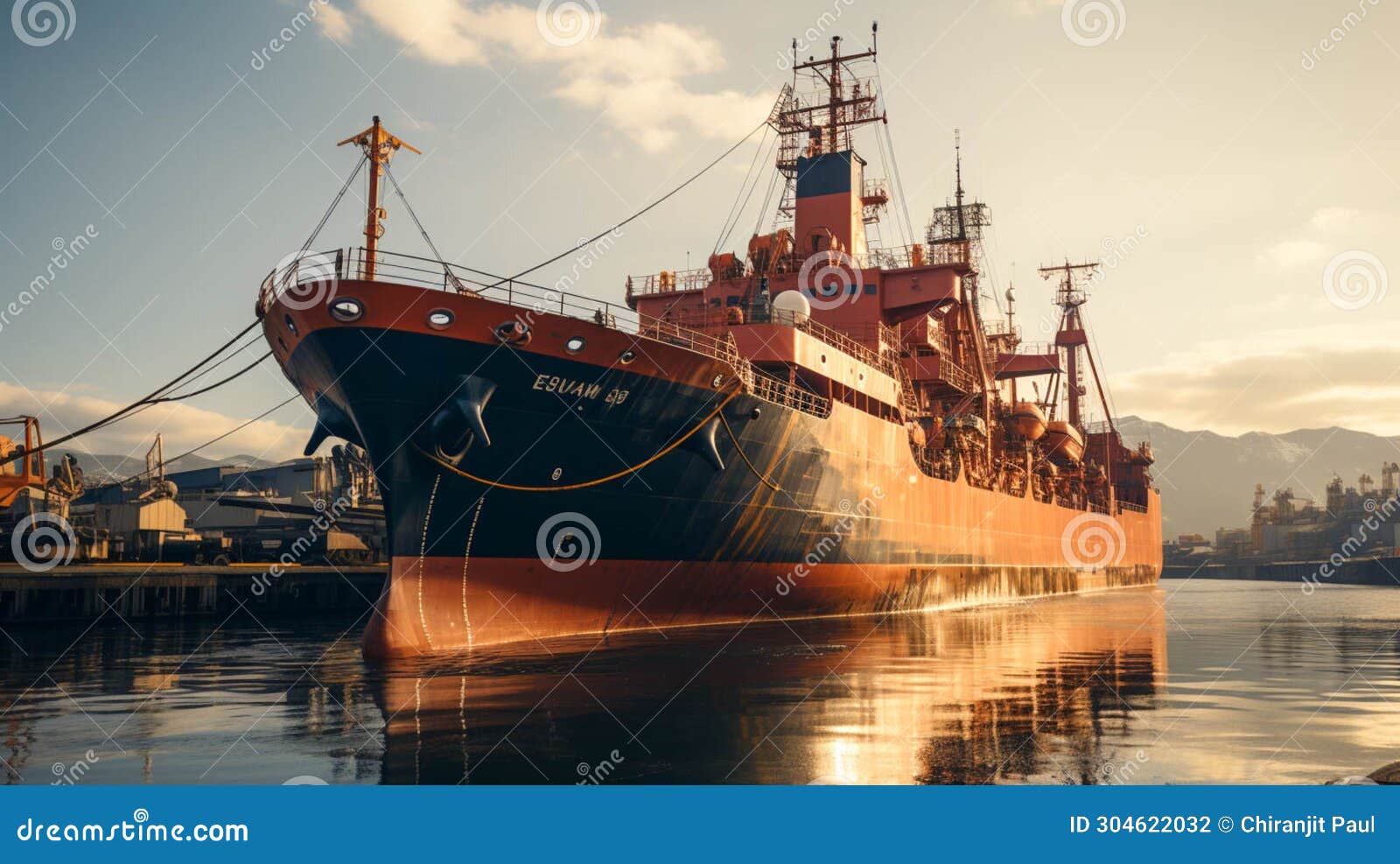 Closeup Cargo Ship Front View Stock Photo - Image of ocean, import ...