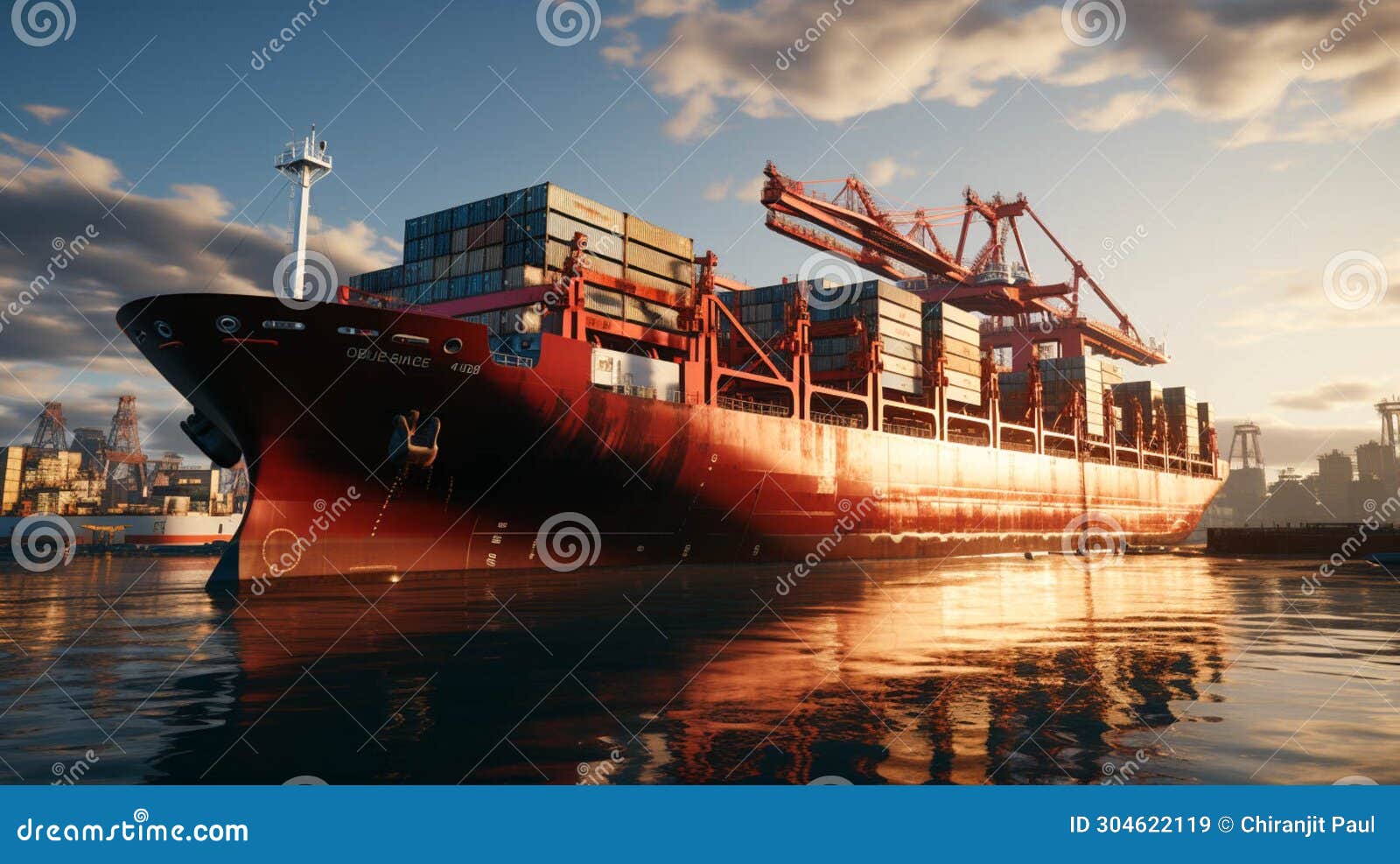 Closeup Cargo Ship Front View Stock Image - Image of cargo, vessel ...