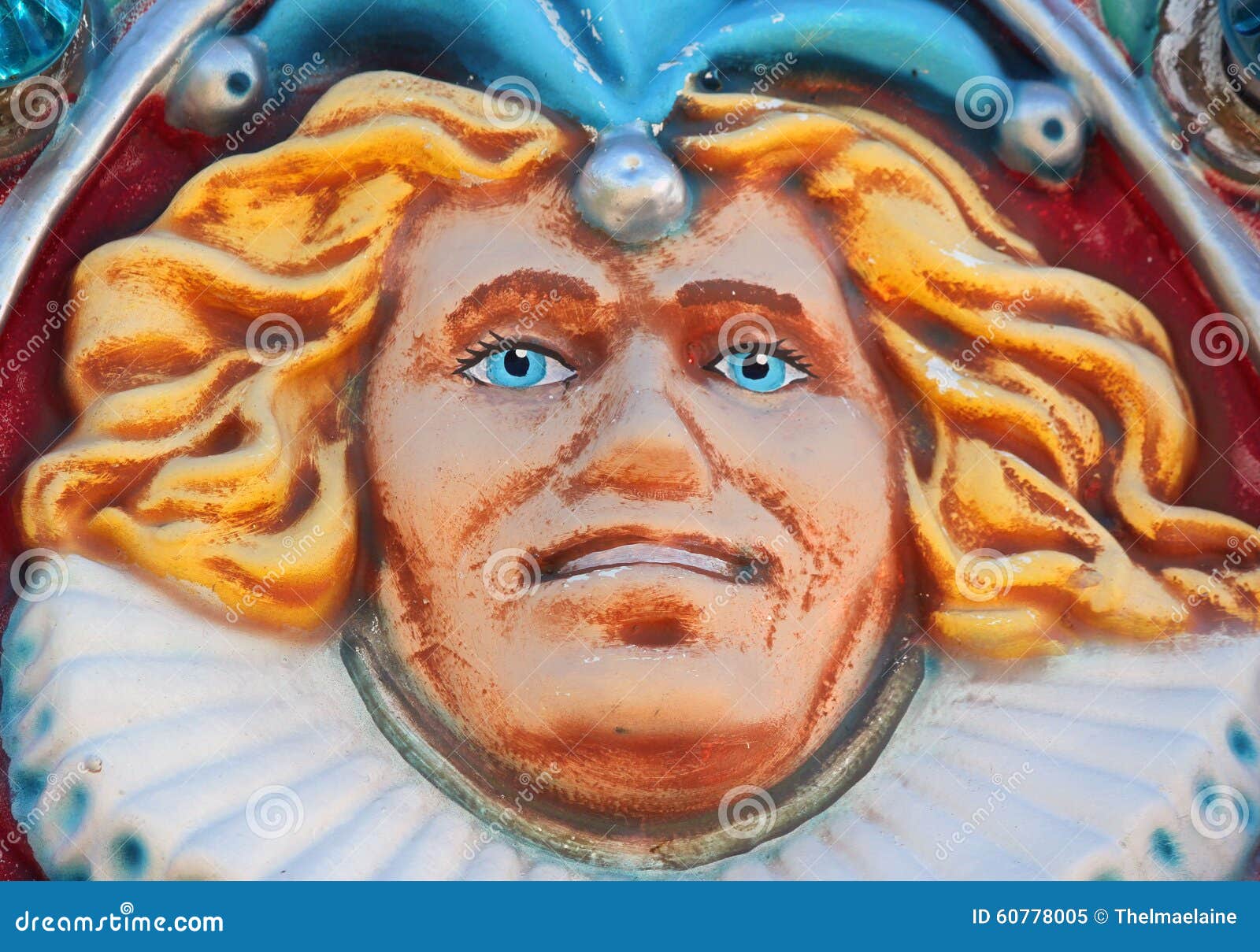 Closeup of a Carousel Clown Stock Image - Image of park, round: 60778005