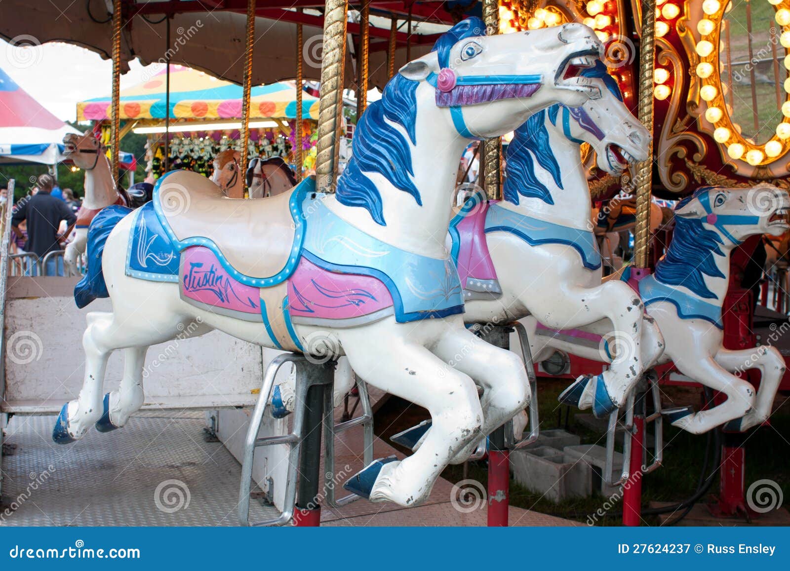 Closeup of Carousel Horses at County Fair Editorial Photography - Image ...