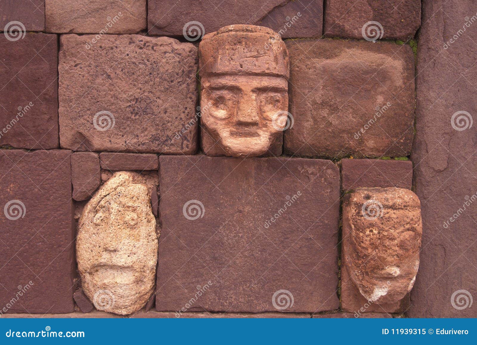 Closeup of Carved Stone Tenon-heads Stock Image - Image of sculptures ...