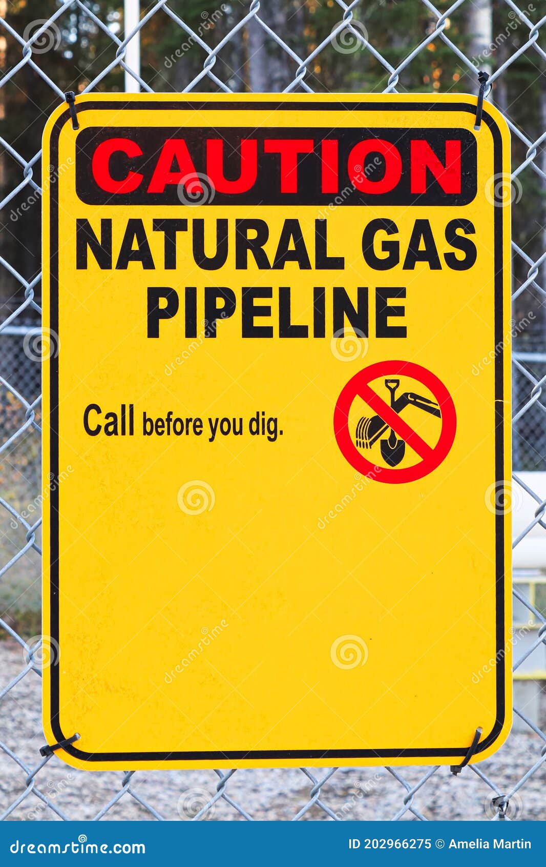 Closeup Of A Caution Pipeline Crossing Sign Royalty-Free Stock Image ...