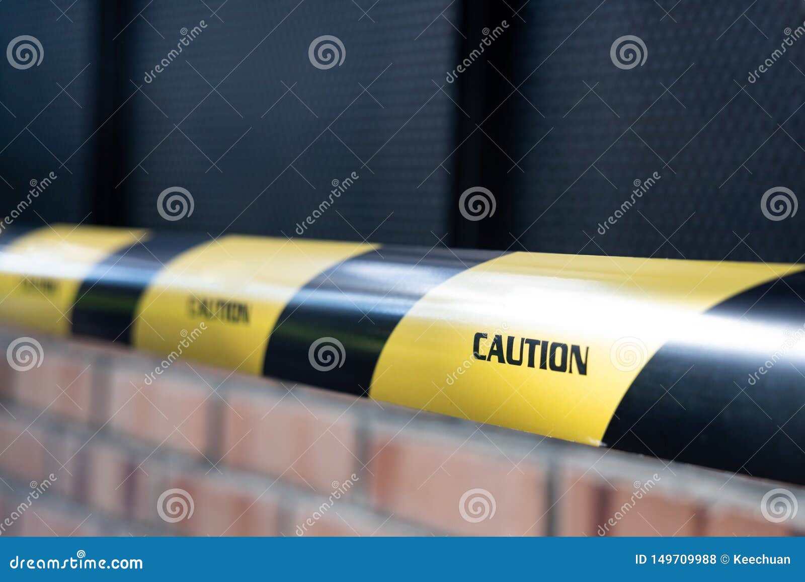 Closeup of Caution Tape Barricade Area from Access from Location Stock ...