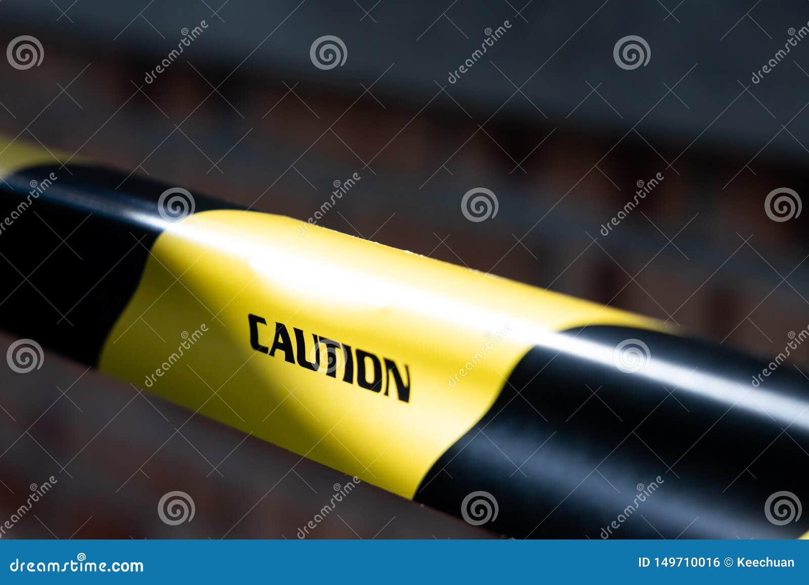 Closeup of Caution Tape Barricade Area from Access from Location Stock ...