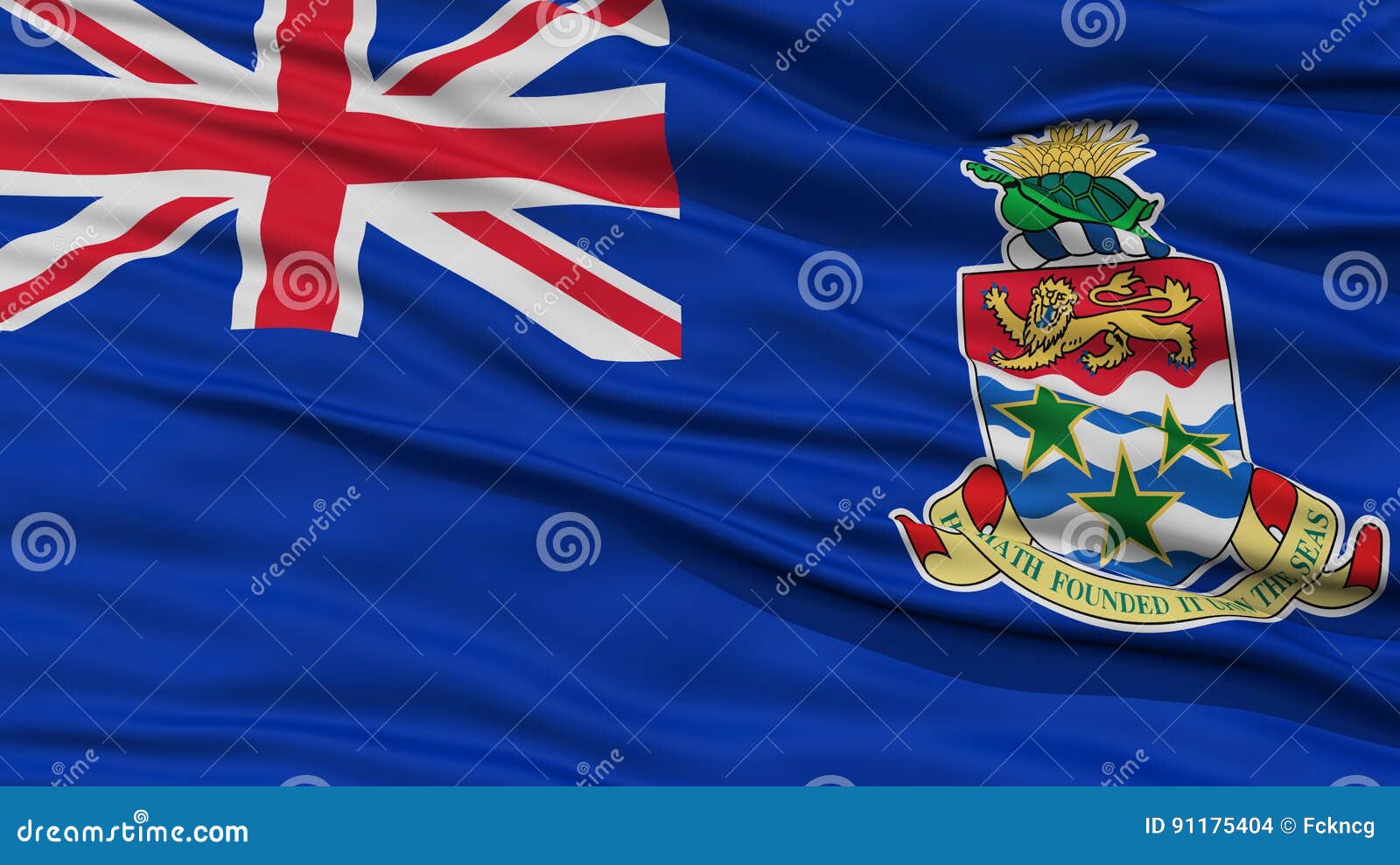 Closeup Cayman Islands Flag Stock Illustration - Illustration of ...