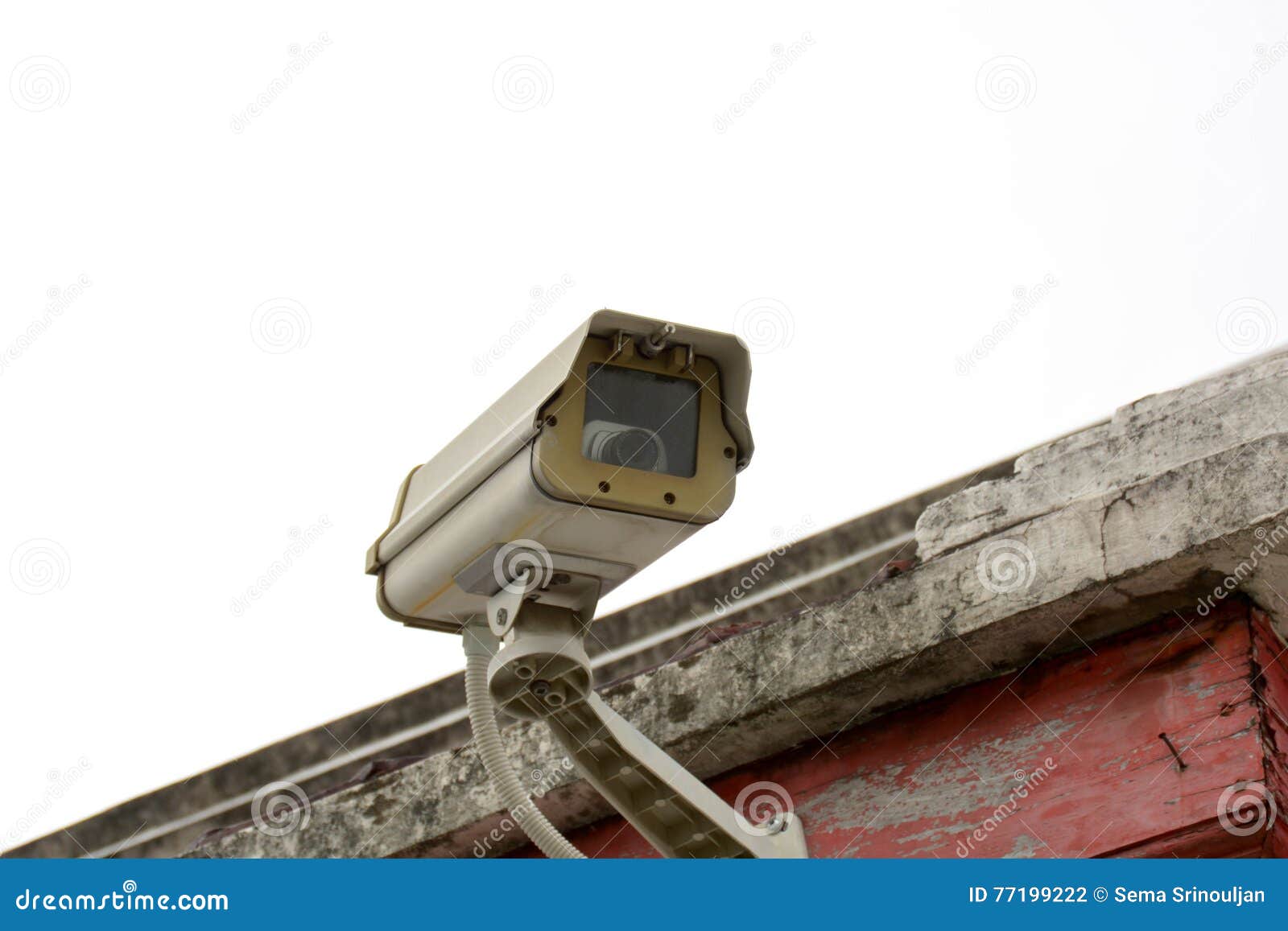 Closeup Cctv Camera at Old Home Stock Photo - Image of surveillance ...