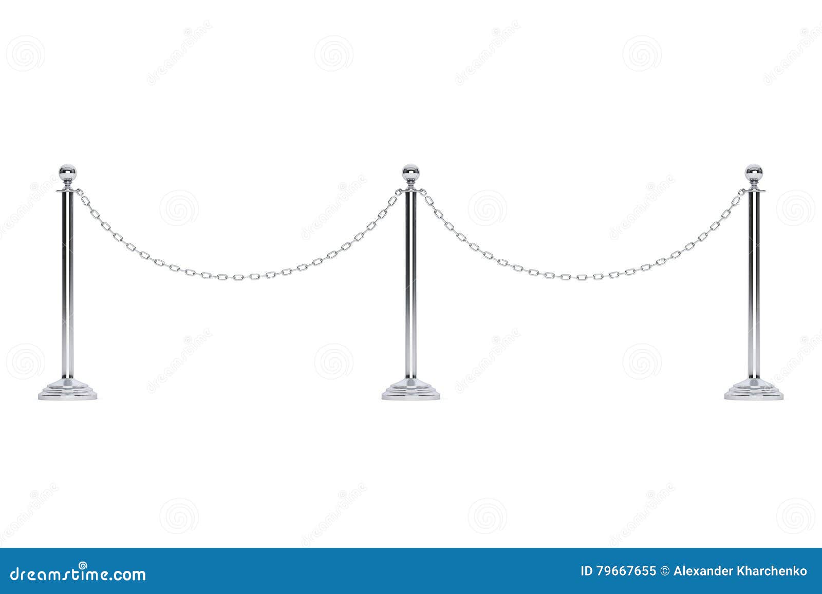 Chain Barrier Stand. Iron Fence Barricade. Isolated Set Vector ...