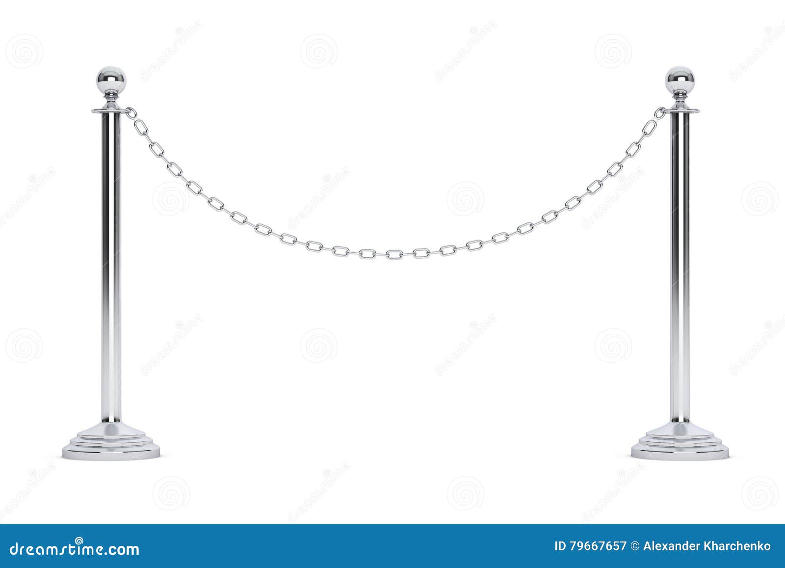 Chain Barrier Stand. Iron Fence Barricade. Isolated Set Vector ...