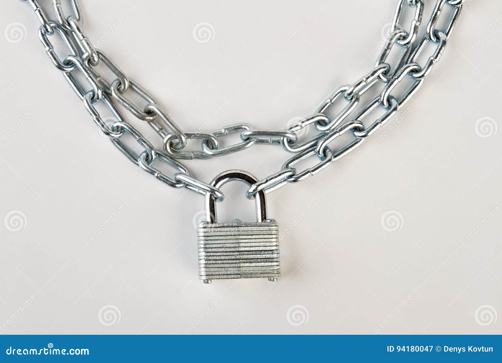 Closeup of Chain with Lock. Stock Image - Image of close, isolated ...