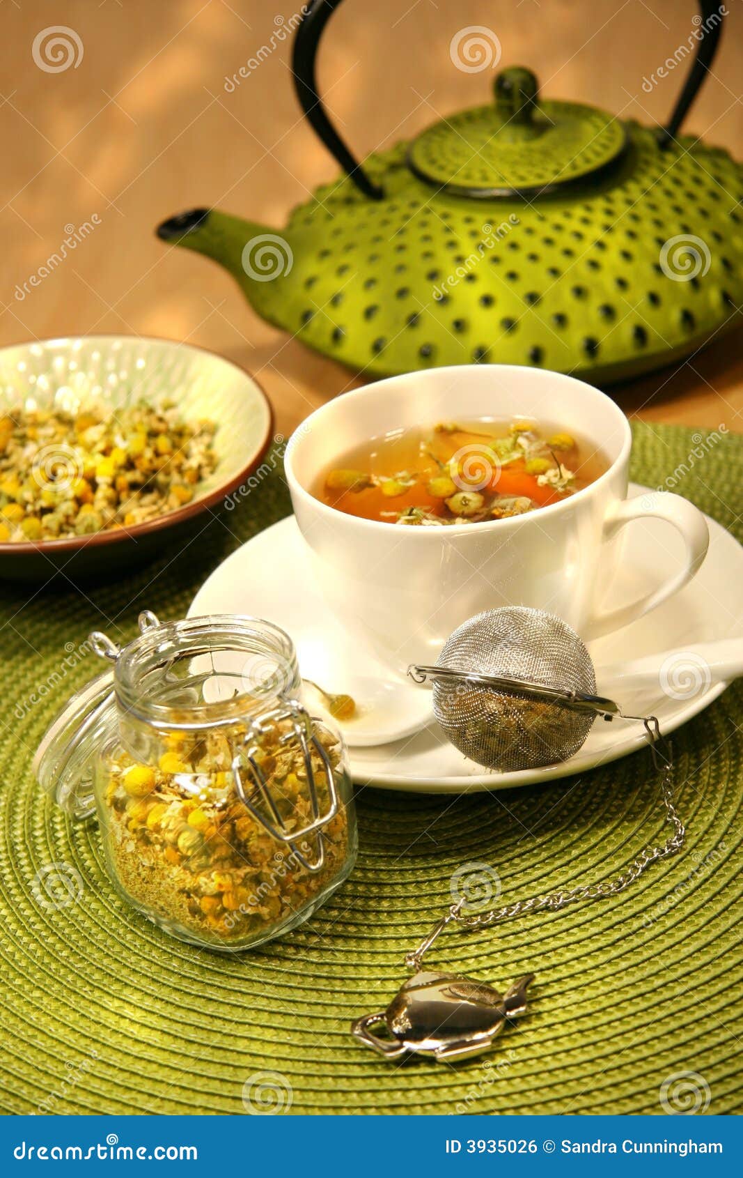 Closeup of chamomile tea stock photo. Image of healthy - 3935026