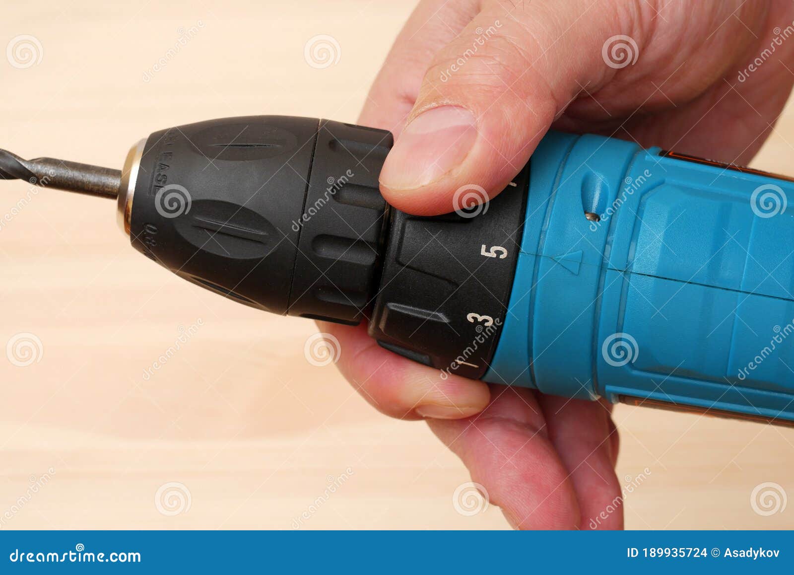 Closeup of Changing Torque Setting on Drilling Machine Stock Photo ...