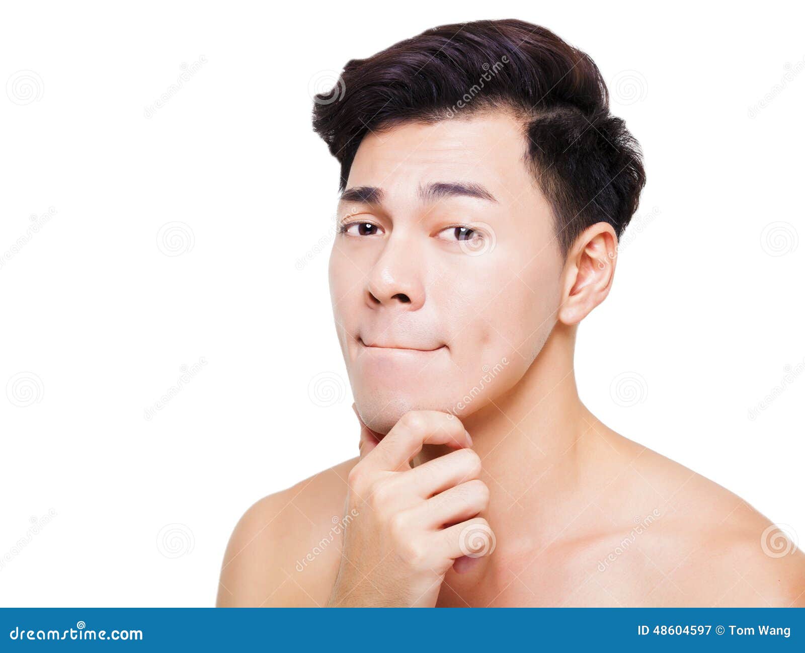 Closeup Charming Young Man Face Stock Image - Image of cool, head: 48604597