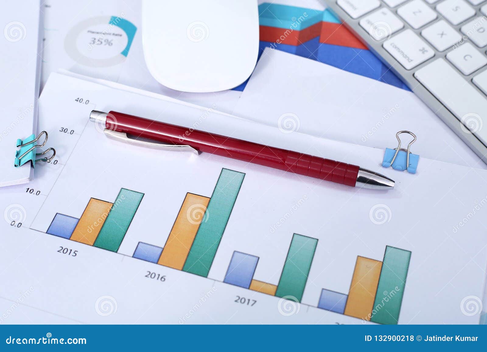 Closeup of Chart Paper, Pen, Keyboard and Mouse Editorial Stock Photo ...