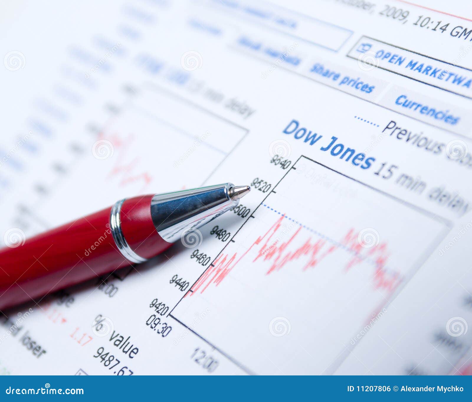 Closeup of a Chart with a Pen Stock Photo - Image of document, earning ...