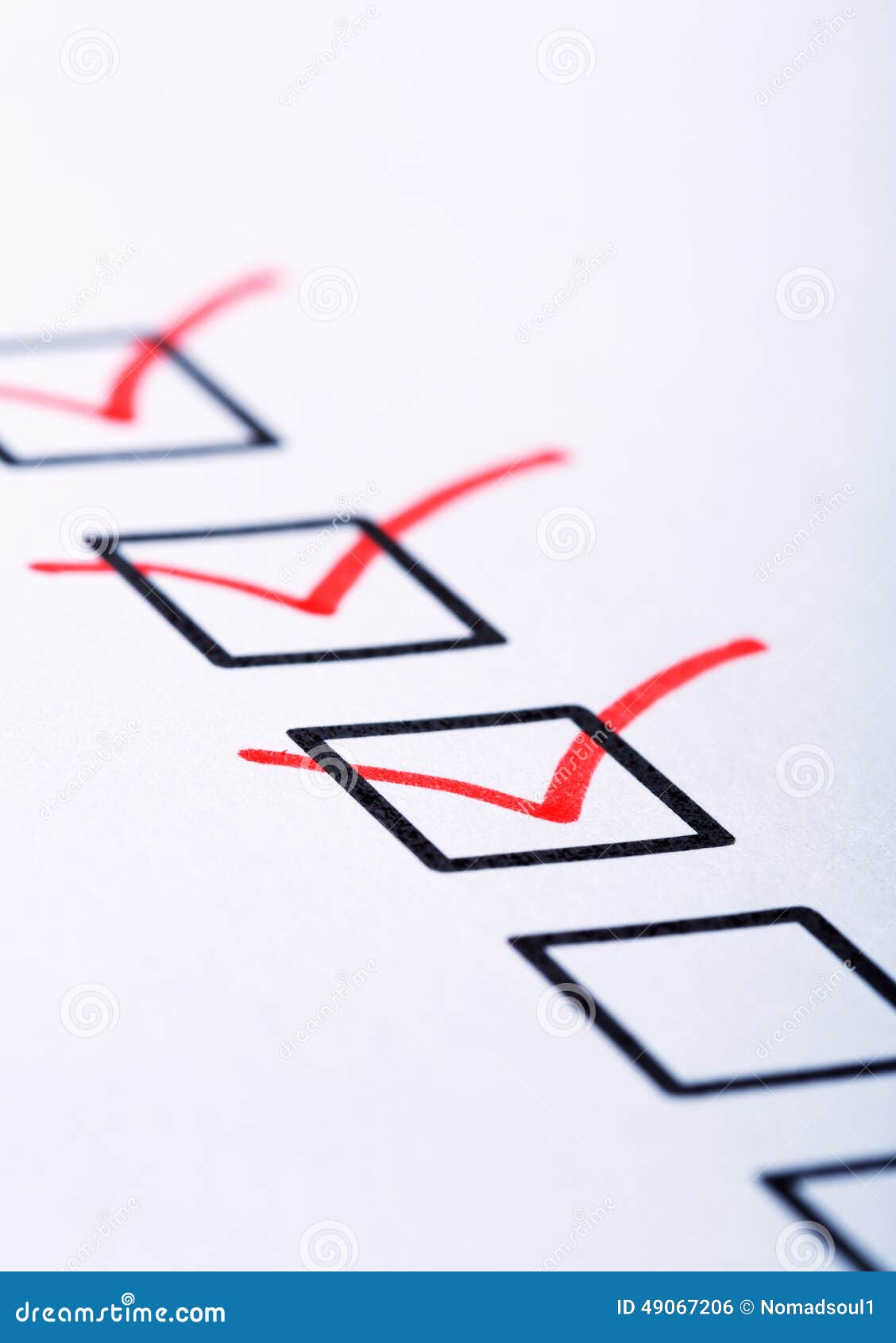 Closeup of check boxes stock photo. Image of paper, business - 49067206