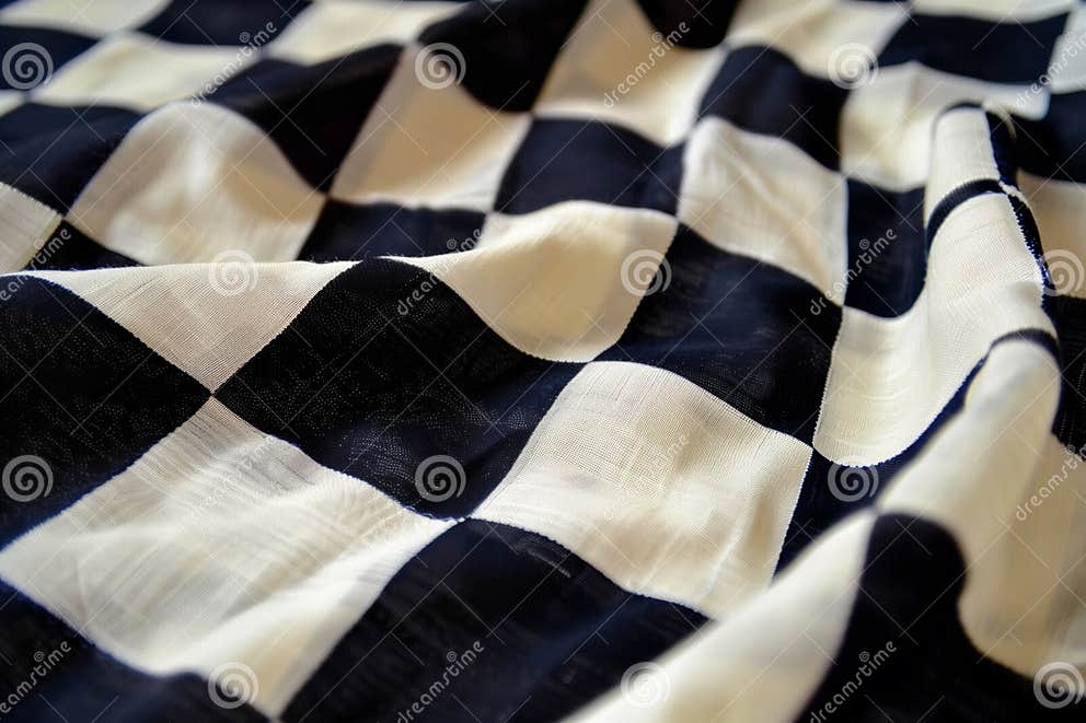 Closeup of Checkered Flag Fabric Texture, Sharp Focus Stock ...