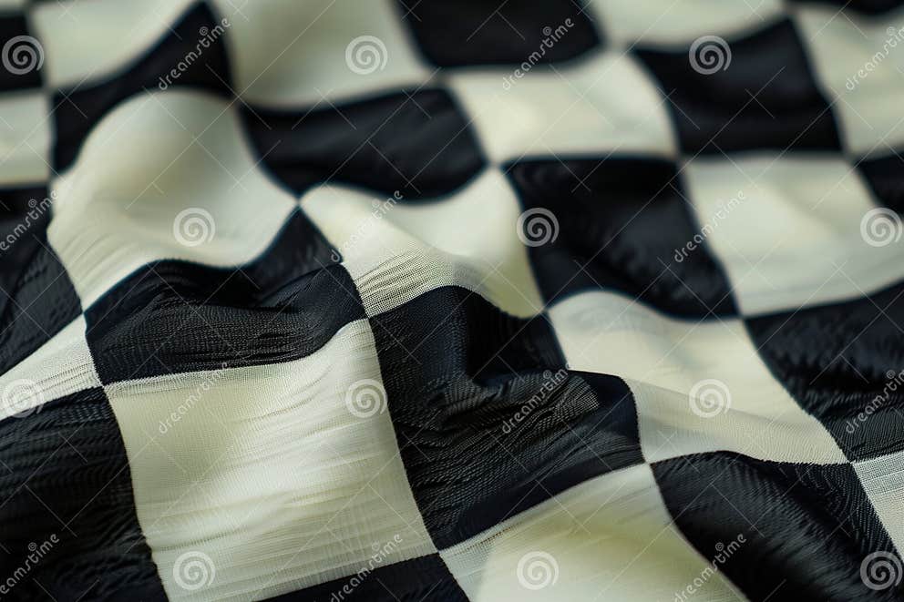 Closeup of Checkered Flag Fabric Texture, Sharp Focus Stock Photo ...