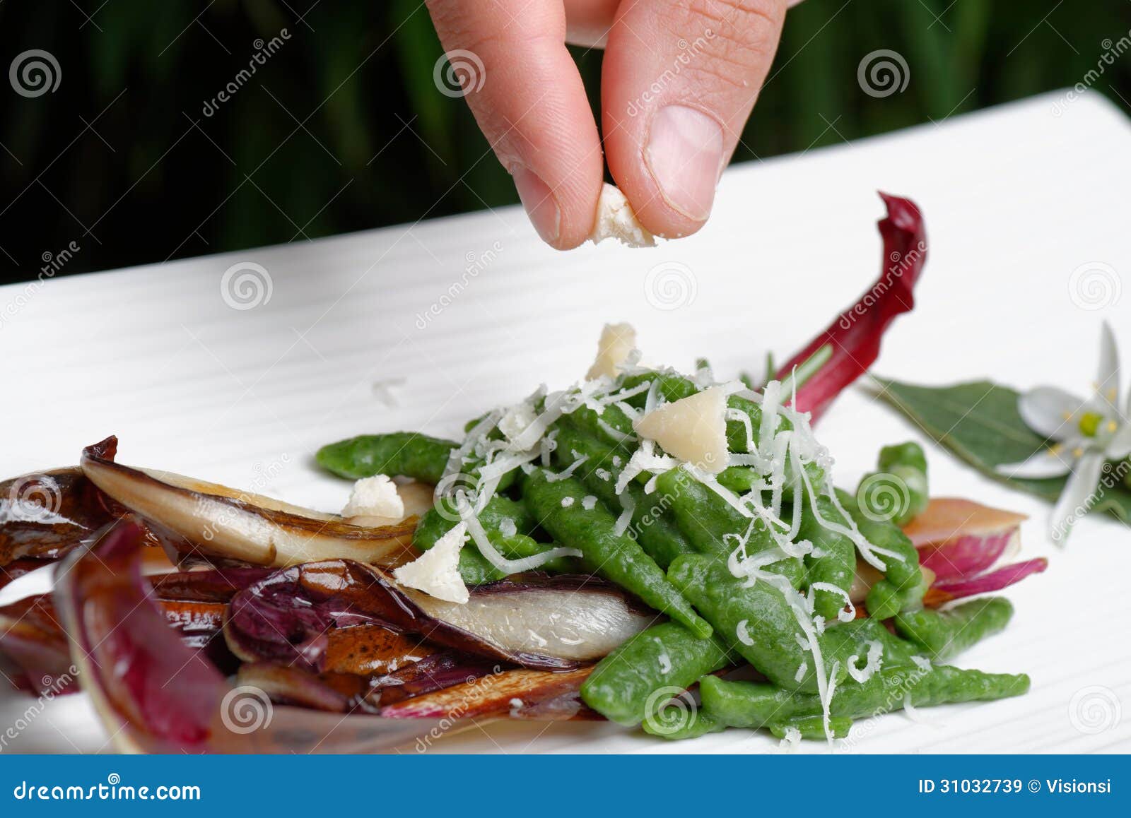 Closeup of Chef Adding Finishing Touch Stock Image - Image of ...