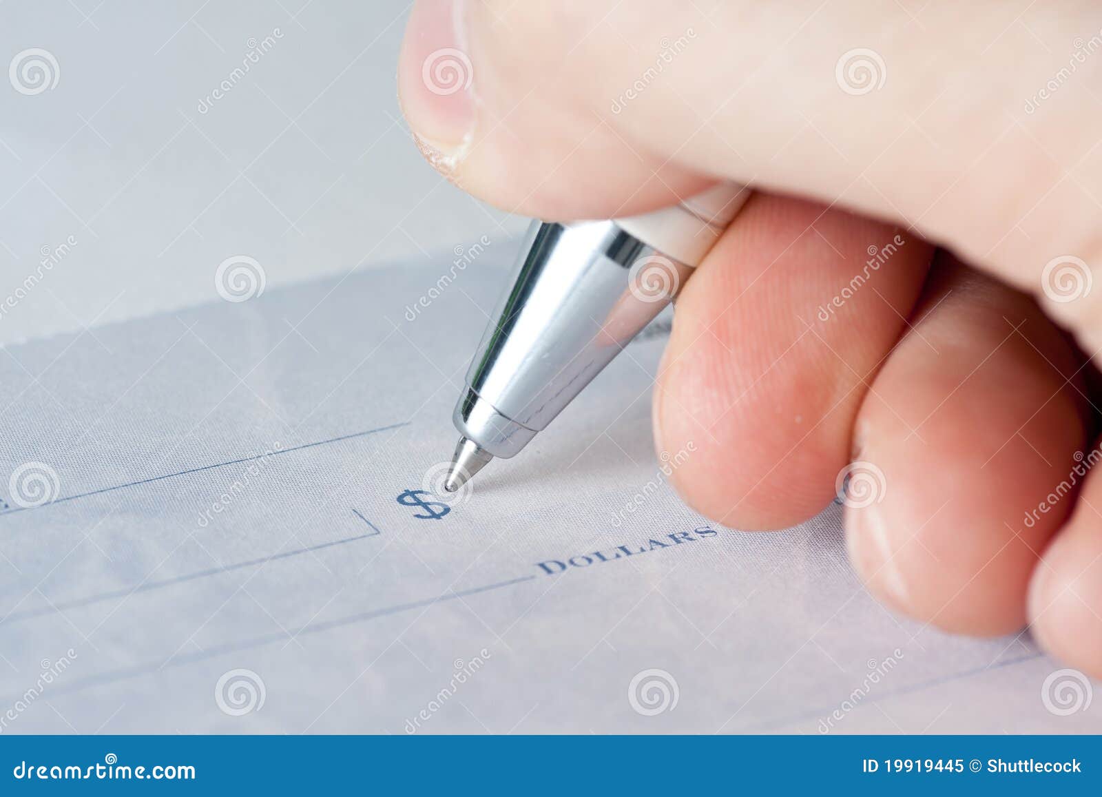 Closeup of a cheque stock image. Image of paper, blank - 19919445