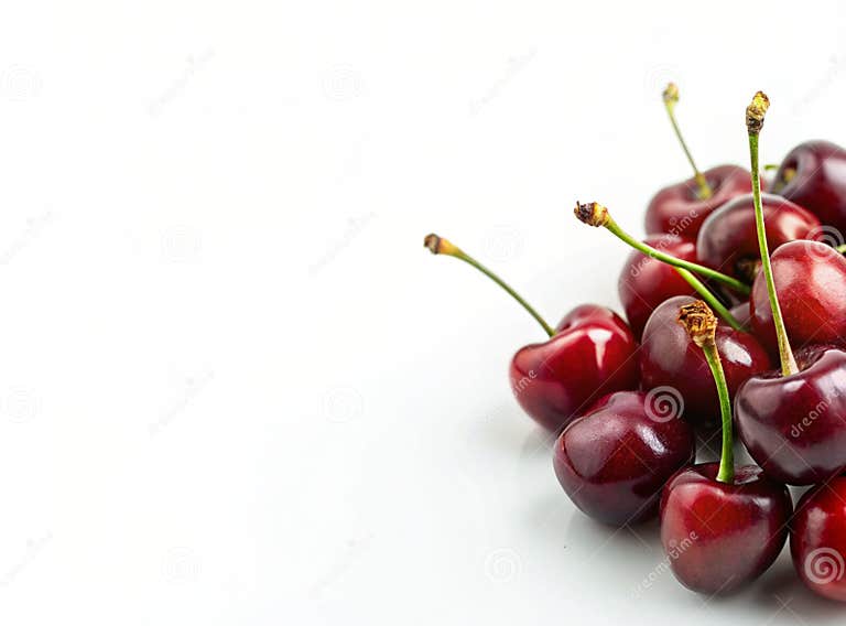 Closeup of Cherry Pieces Isolated Stock Illustration - Illustration of ...