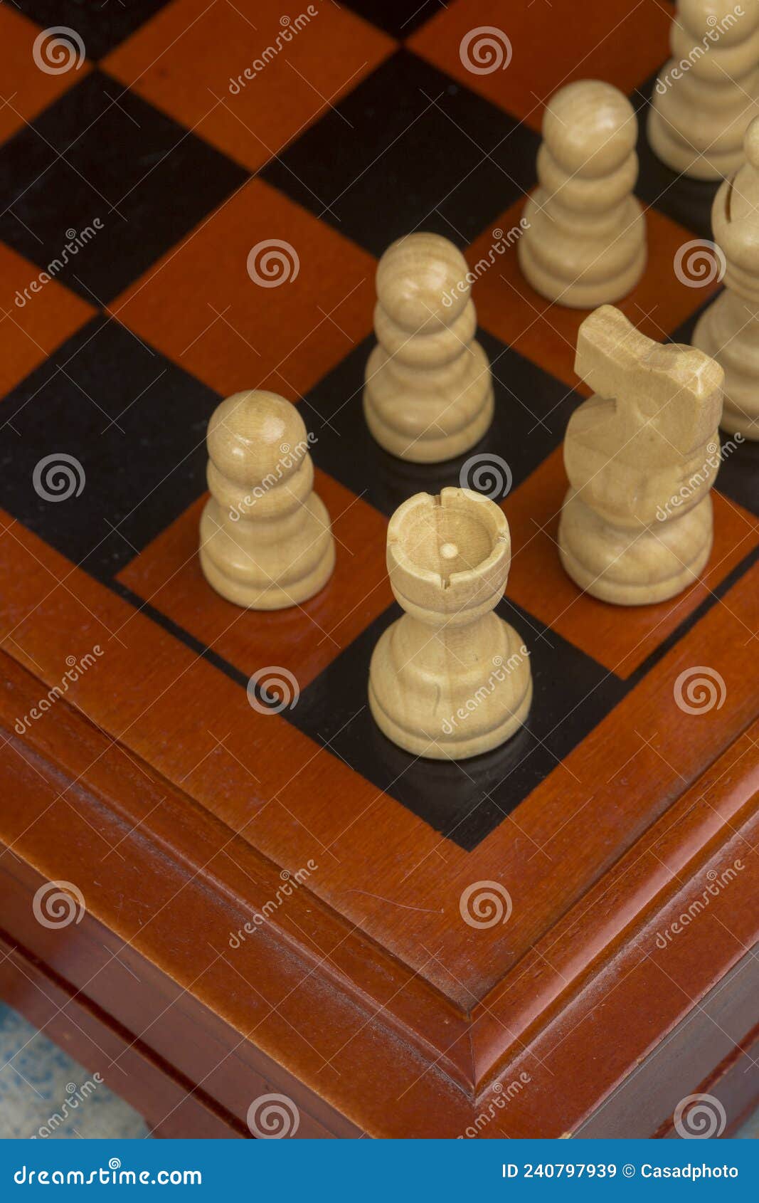 Closeup of Chessboard, Highlighted by Rook Stock Image - Image of chess ...
