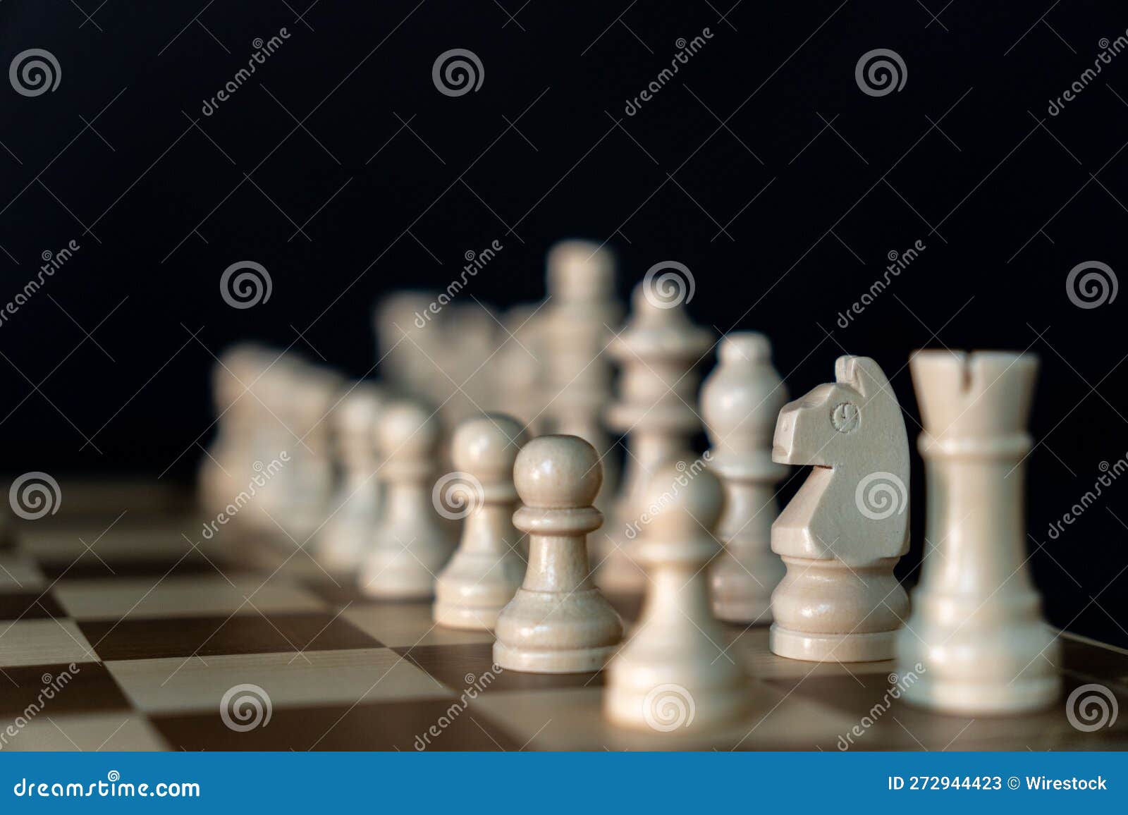 Closeup of a Chessboard Set Up in Its Beginning Position Featuring ...