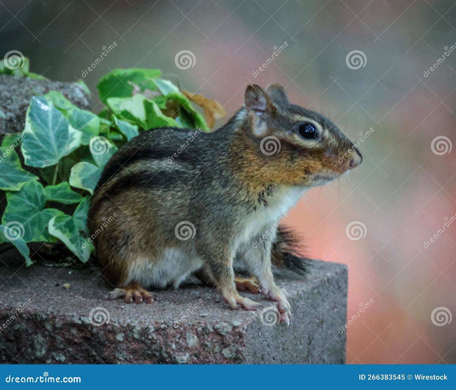 Closeup of a Chipmunk Perched on a Stone Surface Stock Image - Image of ...