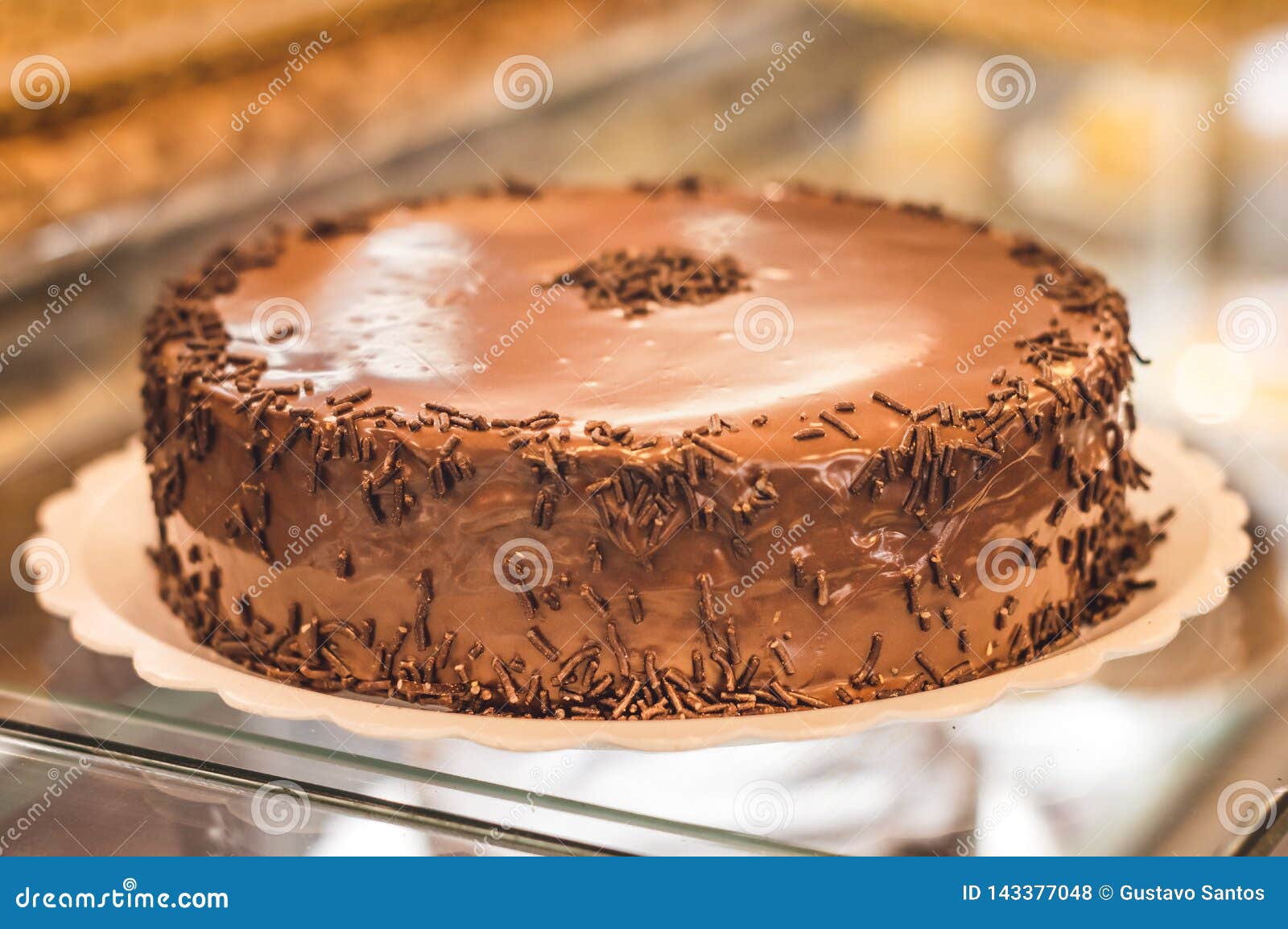 Closeup of a Chocolate Cake Stock Photo - Image of meal, break: 143377048