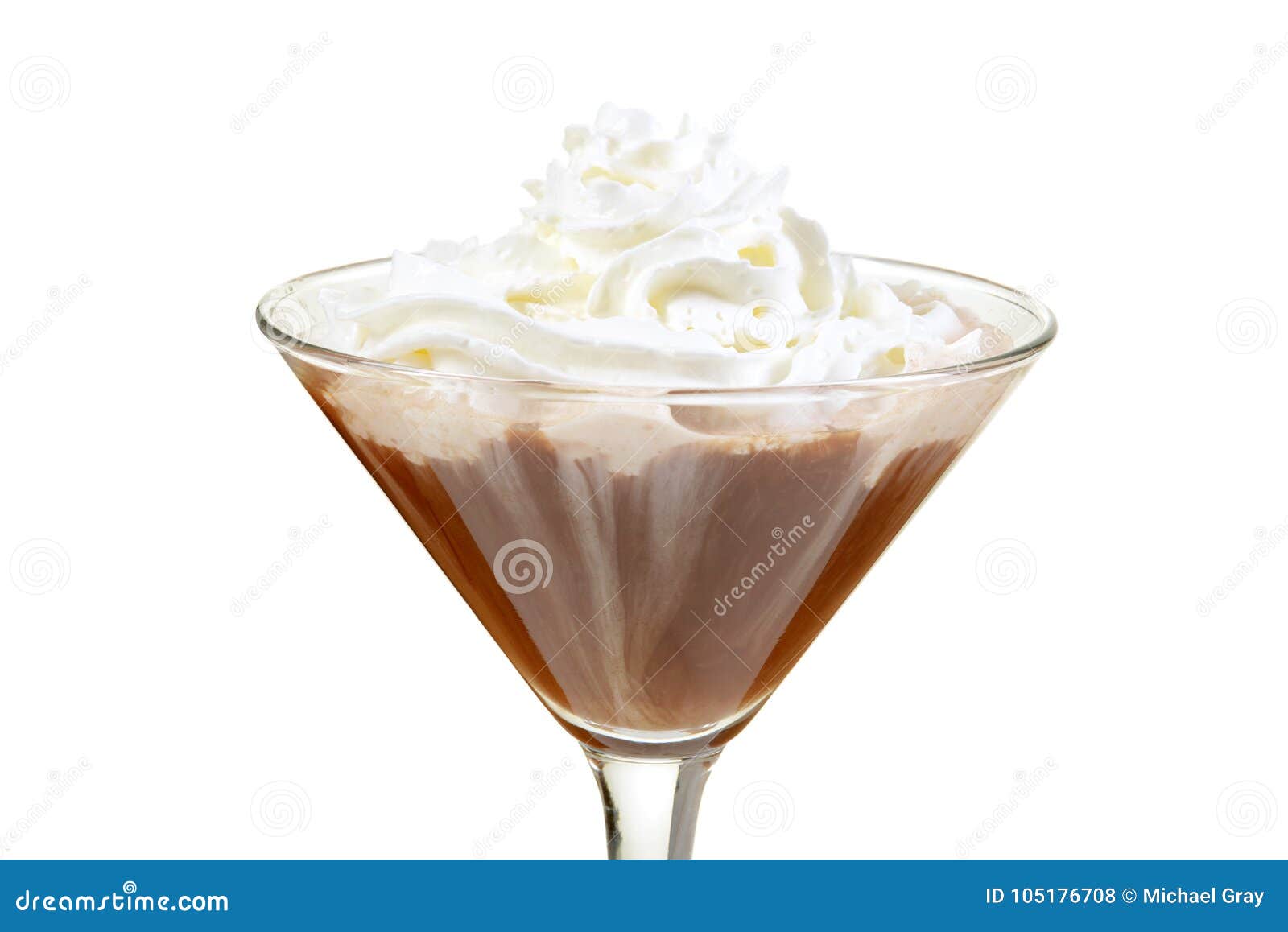Closeup Chocolate Martini with Whipped Cream Stock Photo - Image of ...