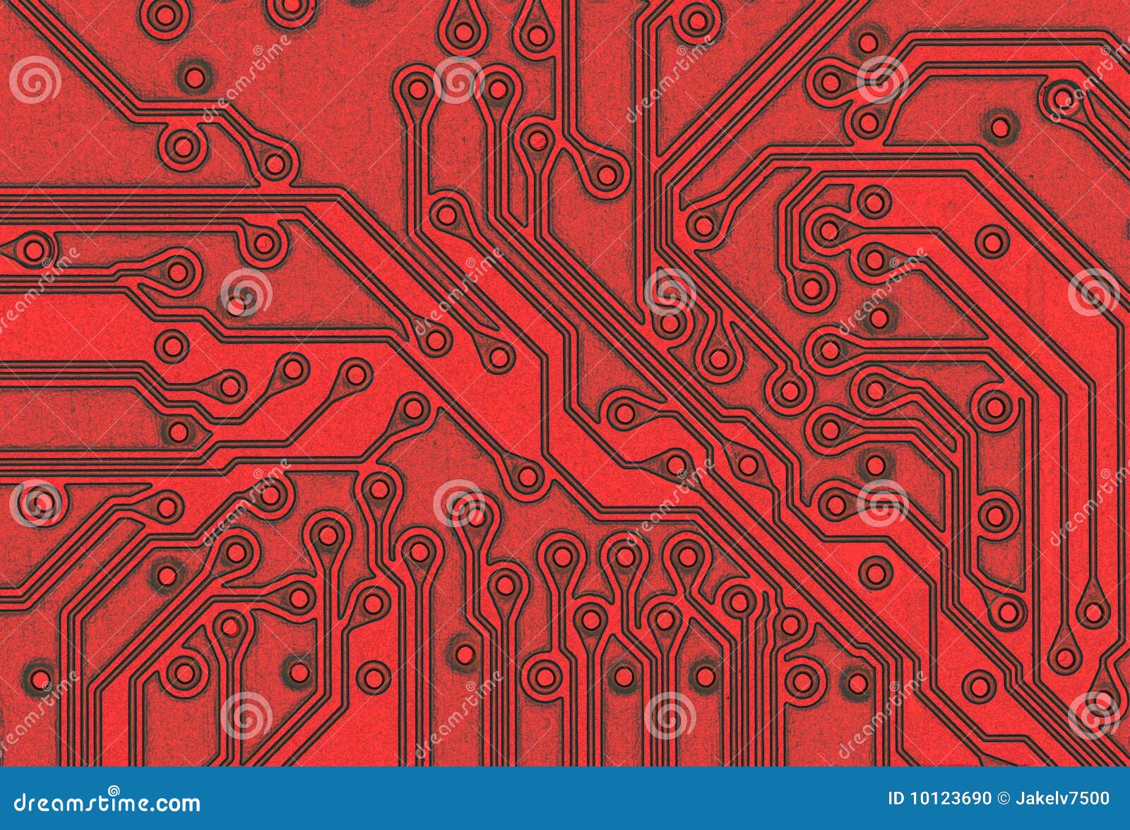 Closeup of a circuit board stock illustration. Illustration of drawing ...
