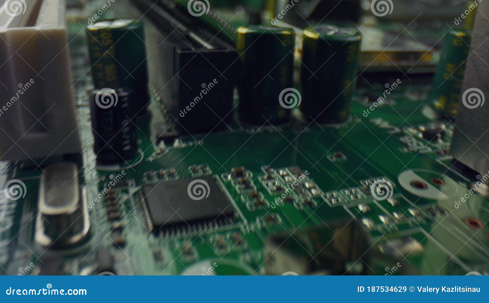 Closeup Circuit Board of Computer. Integrated Communication Processor ...