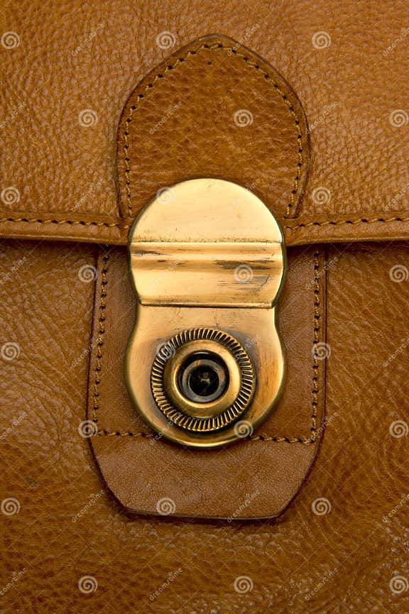 Closeup of Clasp on Battered, Leather Briefcase Stock Photo - Image of ...