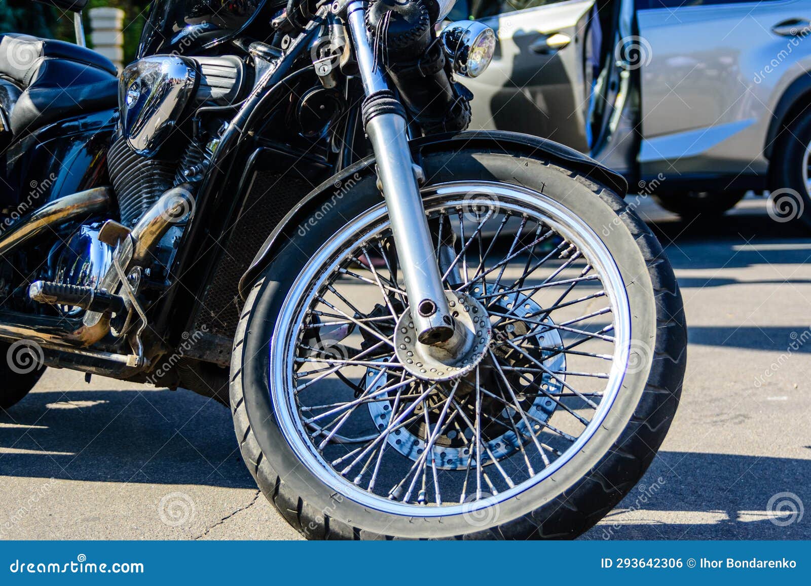 Closeup of the Classical Cruiser or Chopper Motorcycle Stock Photo ...