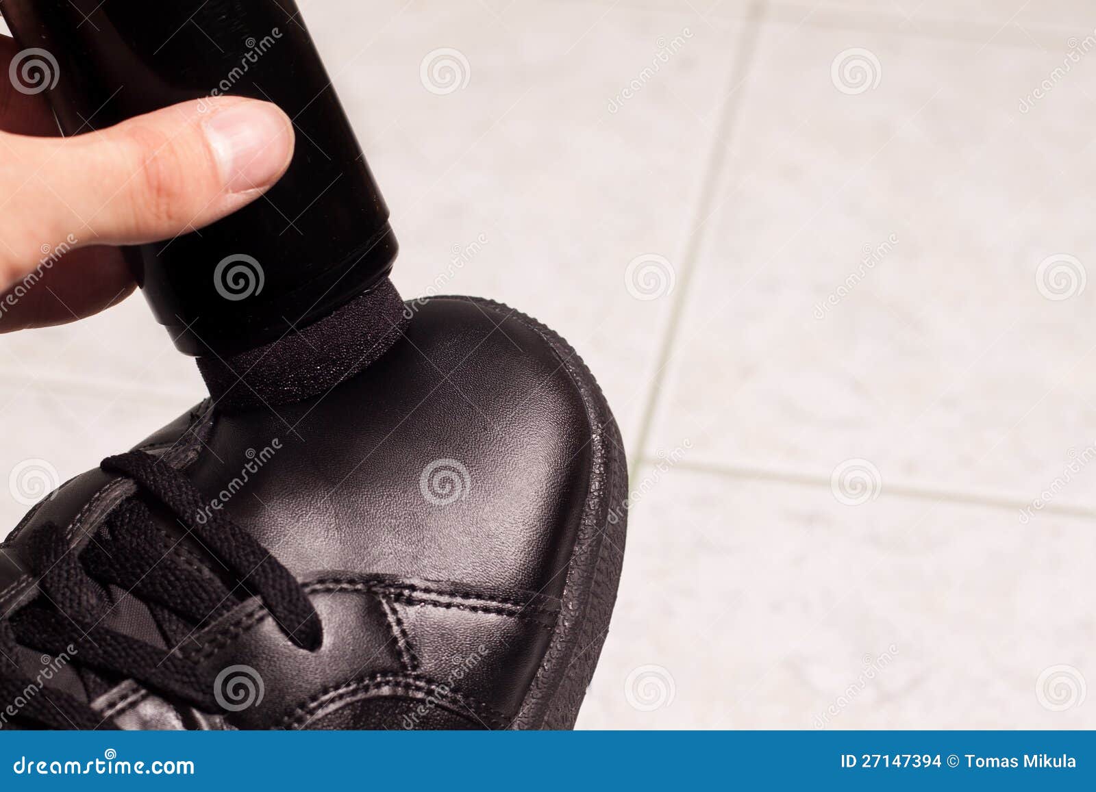 Closeup of Cleaning Black Shoes with Black Paste Stock Photo - Image of ...