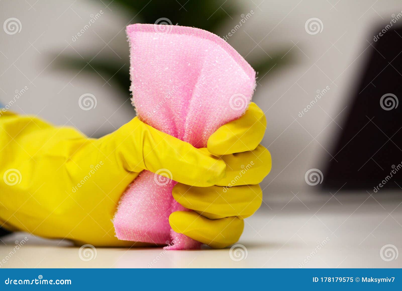 Closeup of a Cleaning Company Worker Cleans Office Stock Image - Image ...