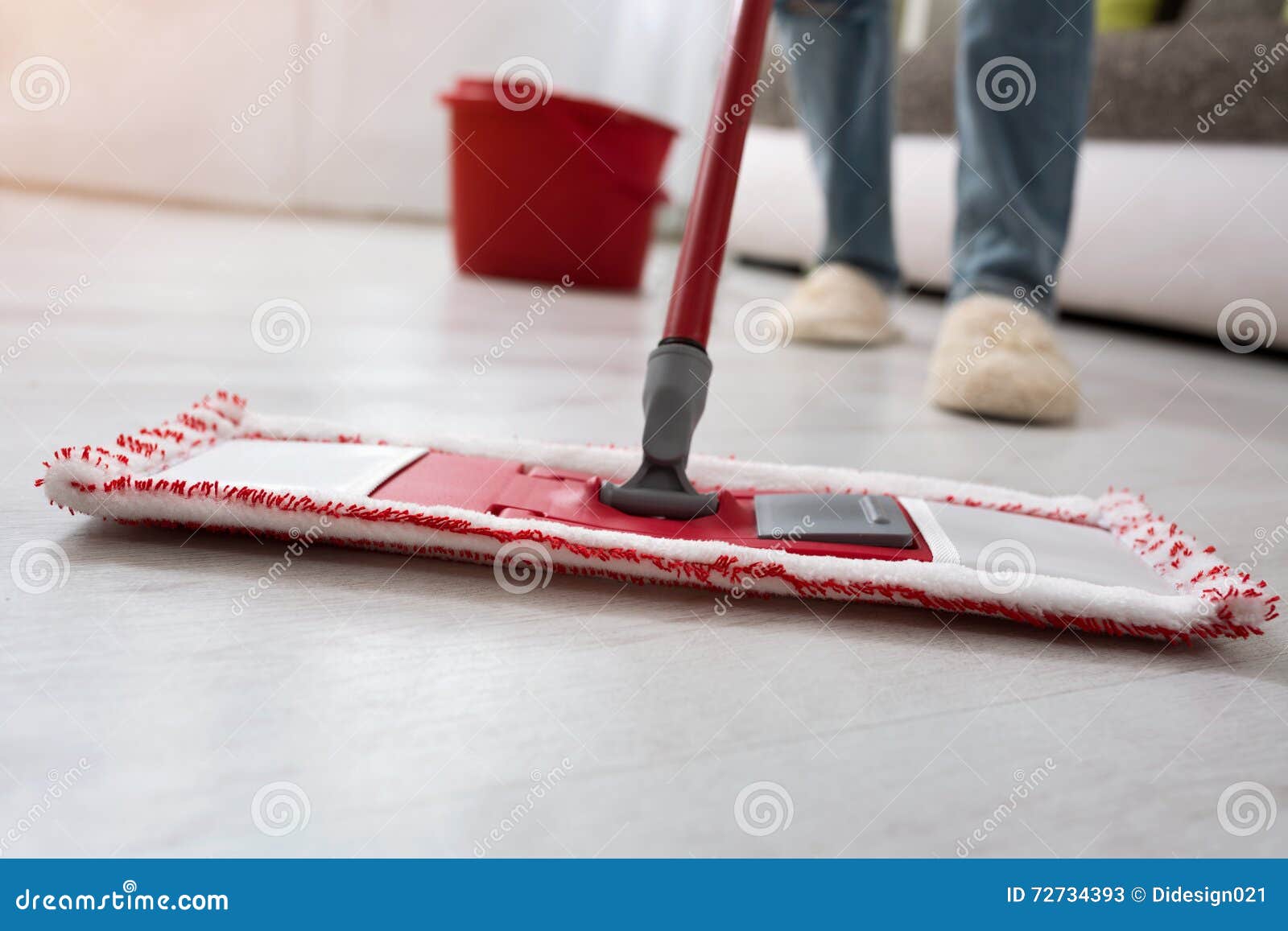Closeup Cleaning Mopping Floor Stock Image - Image of carpet, happy ...