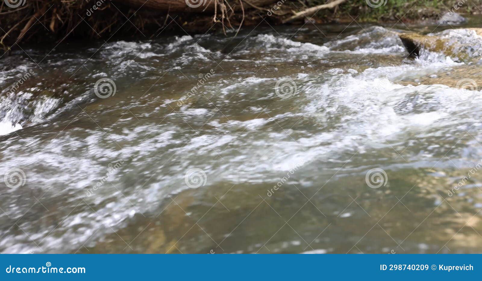Closeup of Clear Water Flowing in Small Mountain River Stock Video ...